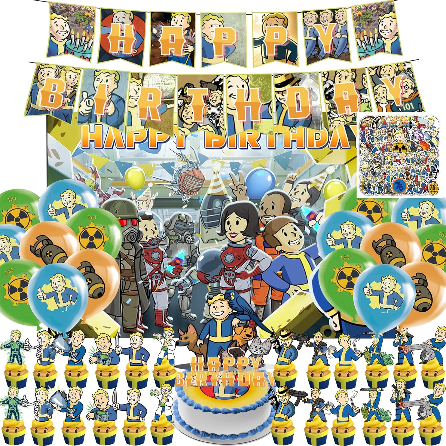 Amazon.com: Video Game Fall Birthday Out Party Decorations,Party ...