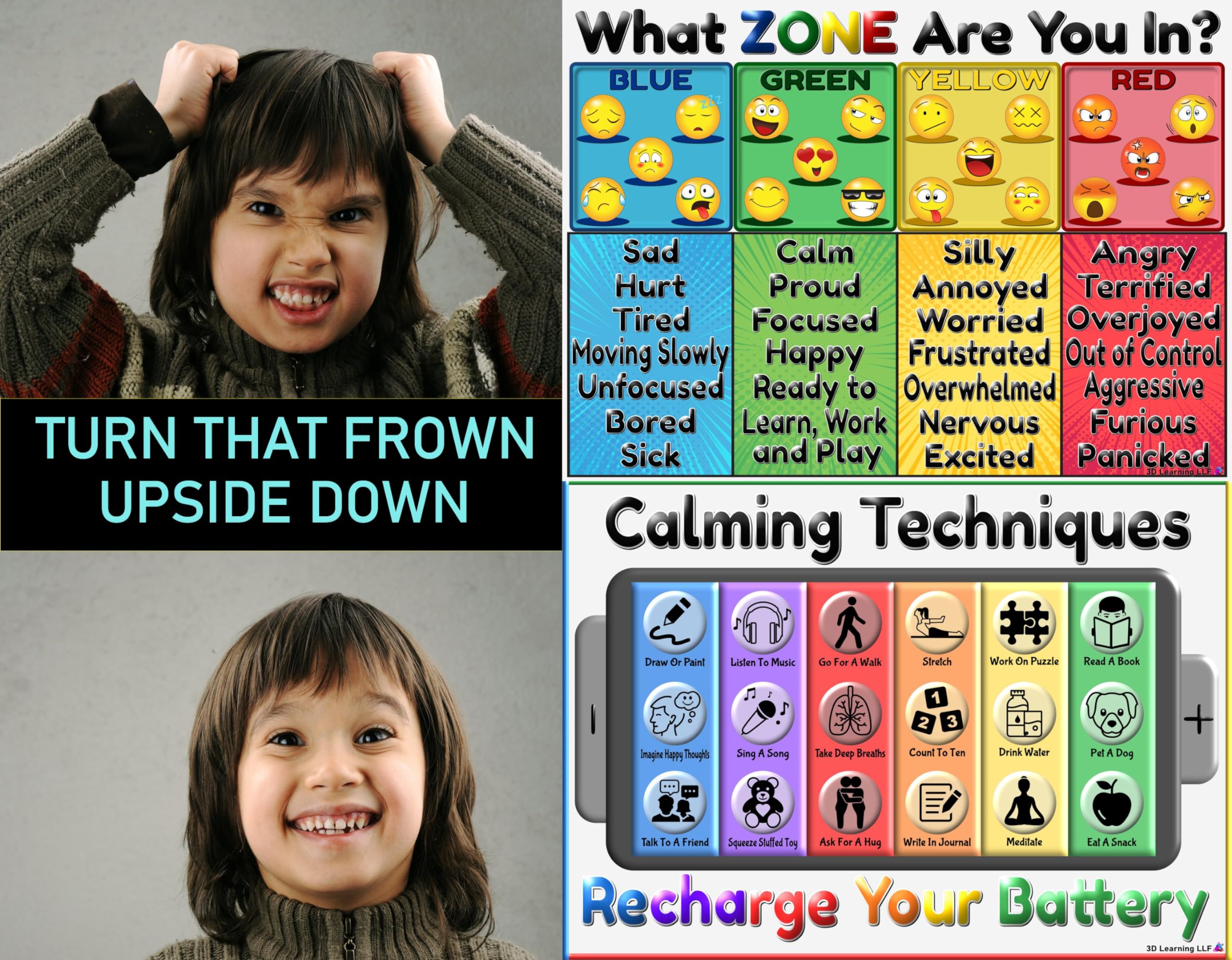 Emotion Posters For Classroom Feelings Chart Poster For Kids Toddlers ...