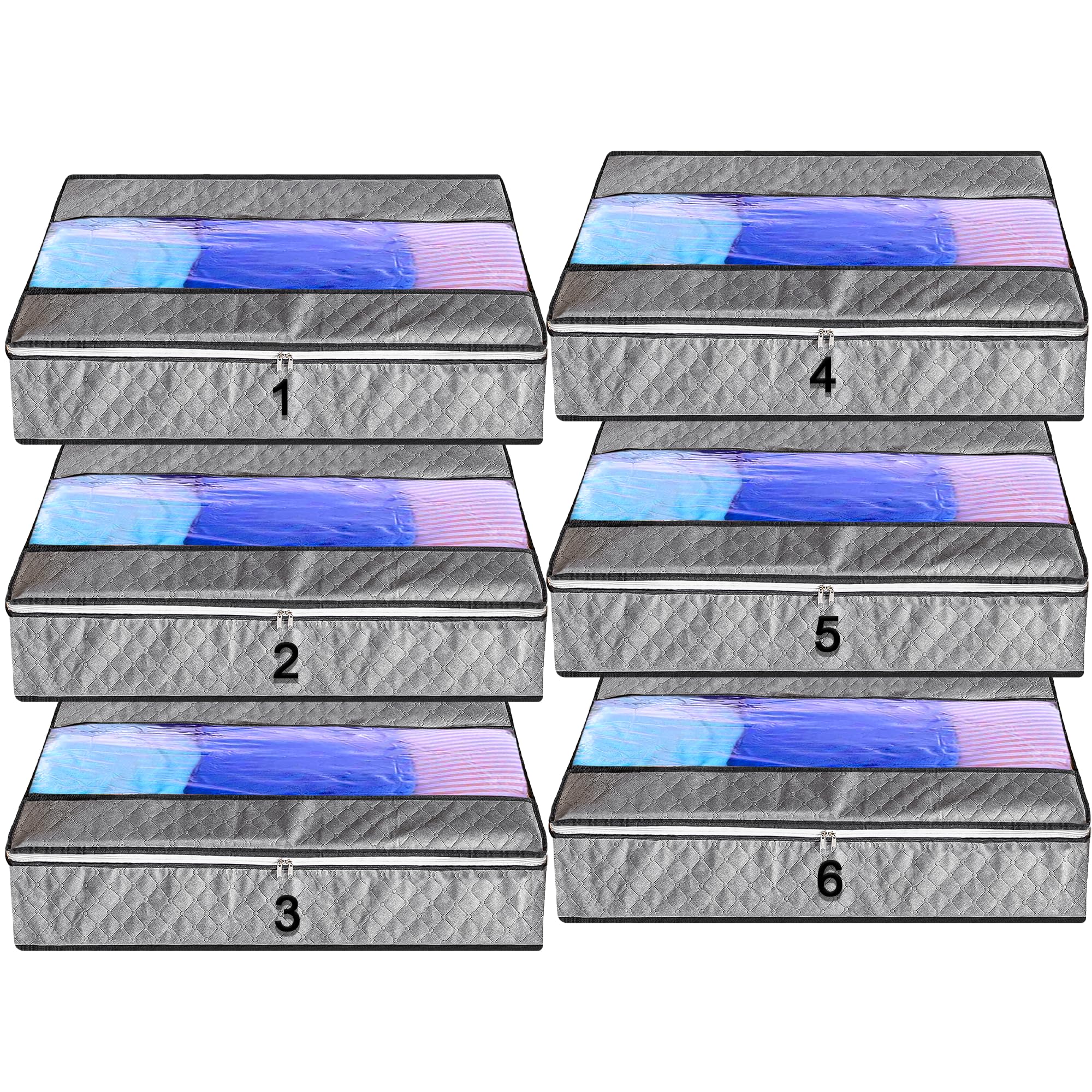 Amazon.com: Under Bed Storage Containers, 6 Pack, Large 90L, Breathable ...