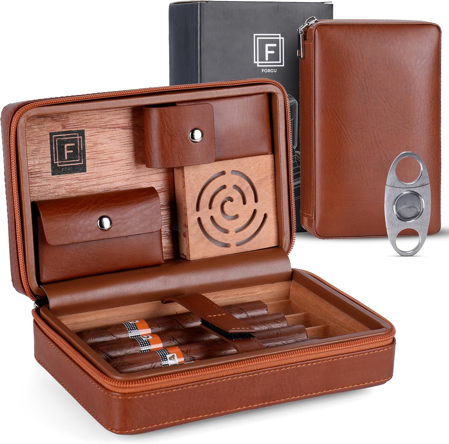 Amazon.com: Leather Travel Humidor - Portable Humidor Cigar Box with ...