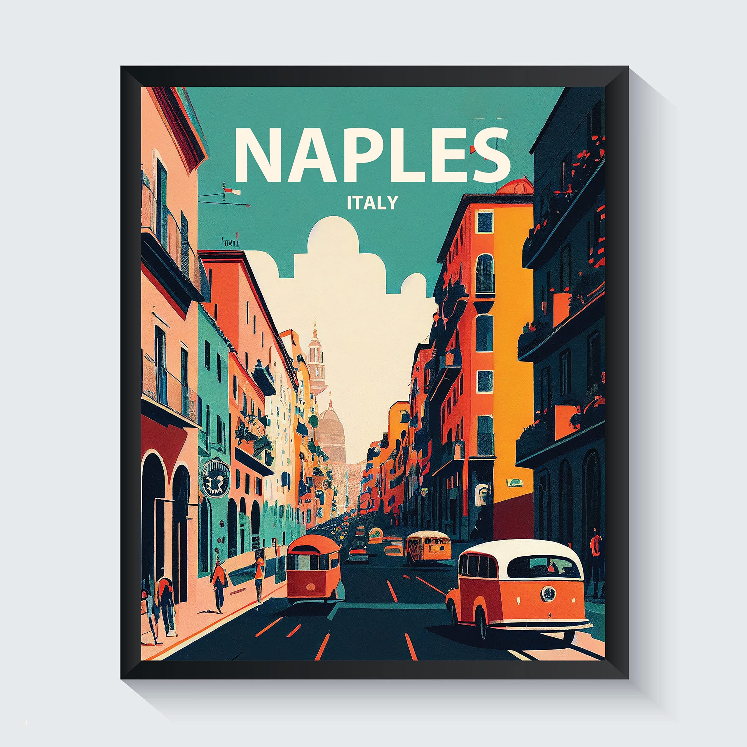 Amazon.com: Naples Art Print Poster, Italy Wall Art Painting Decor ...
