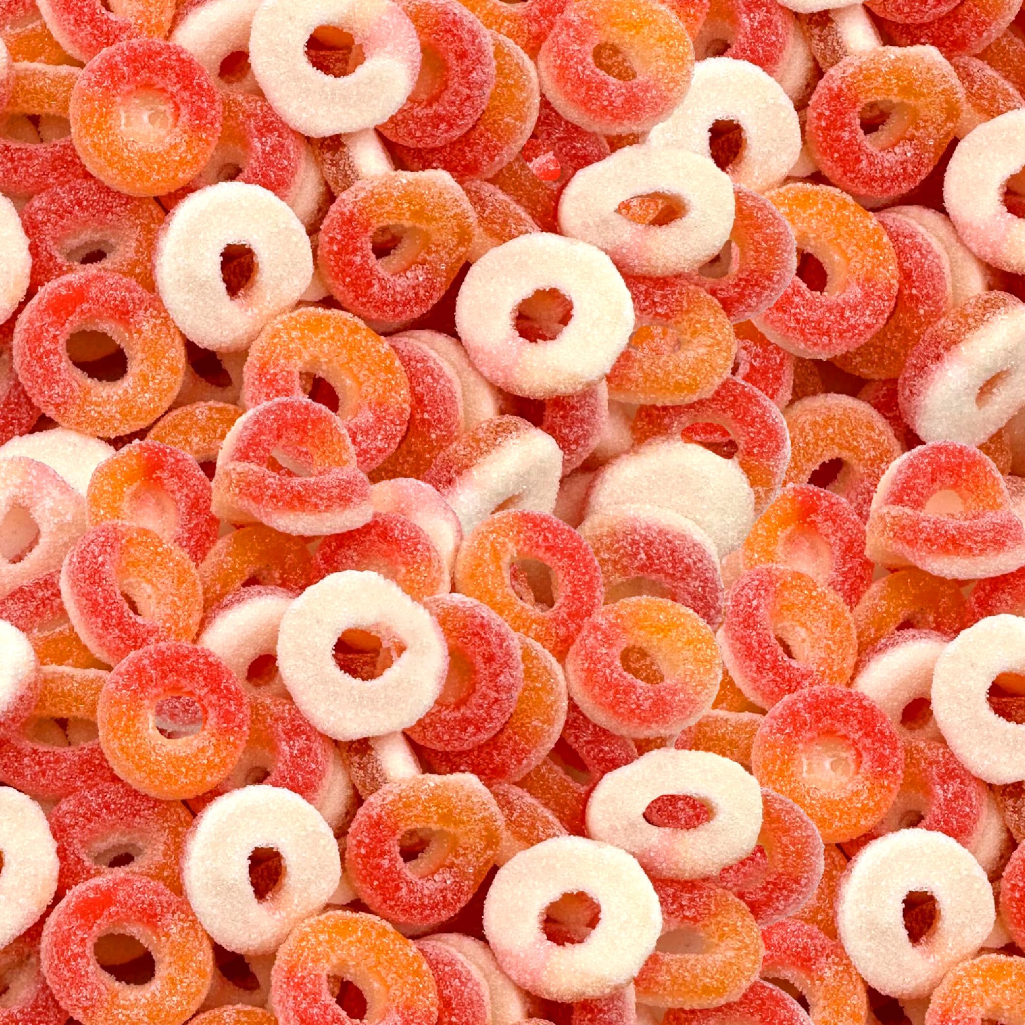 Amazon.com : Sour Peach Rings | 2-Pound Pack | Gummy Candy | Mini Size ...