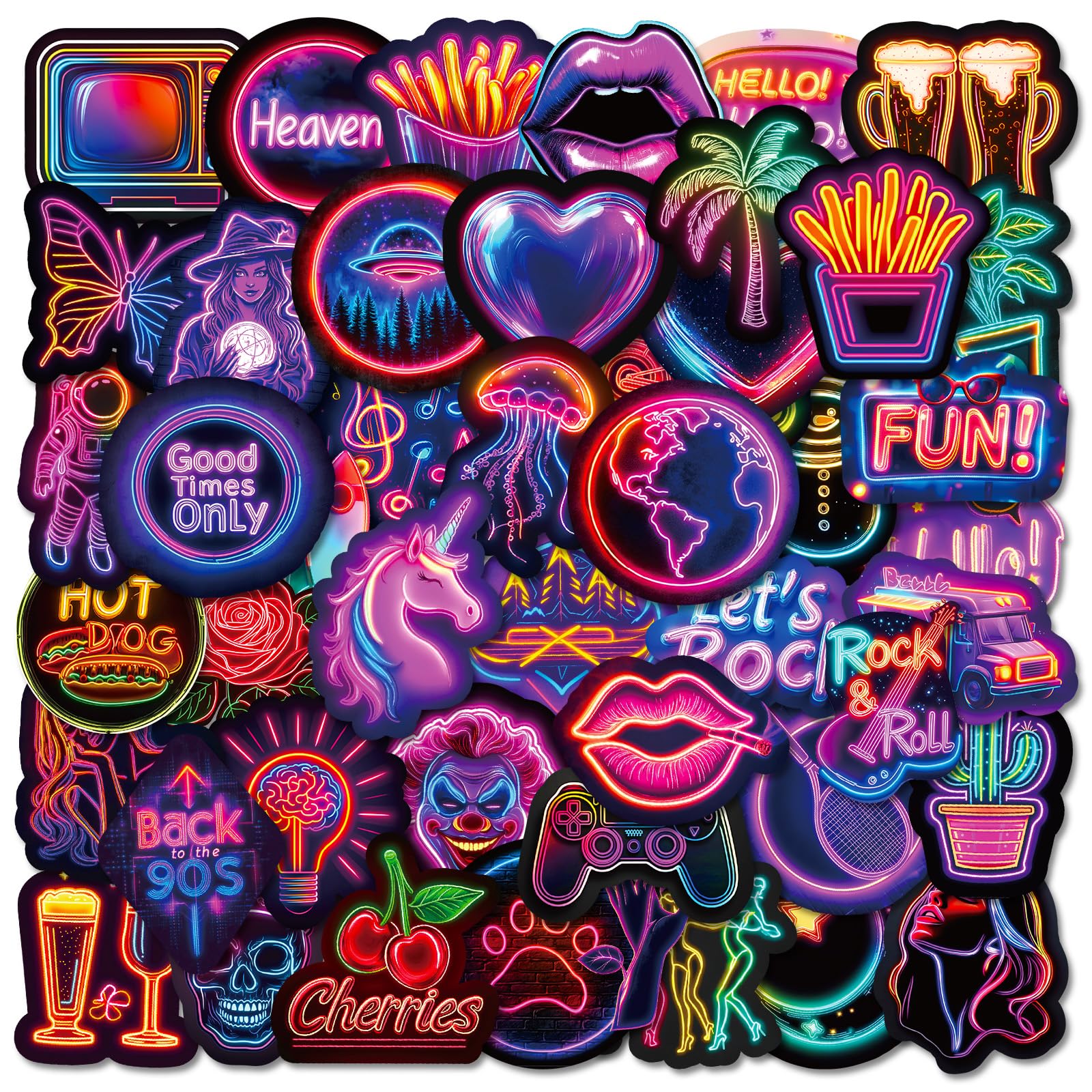 Amazon.com: 100pcs Neon Stickers Pack, Graffiti Trippy Decals ...