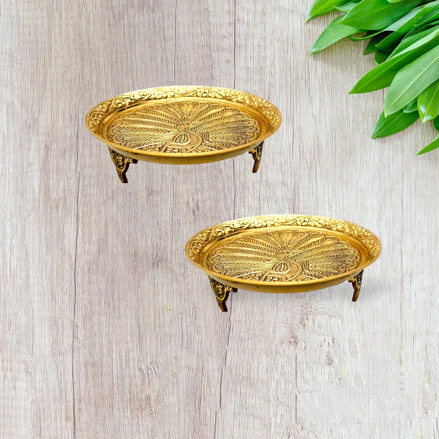 Buy Madhura eStores Brass Decorative Round Pooja Kamatshi Diya and God ...