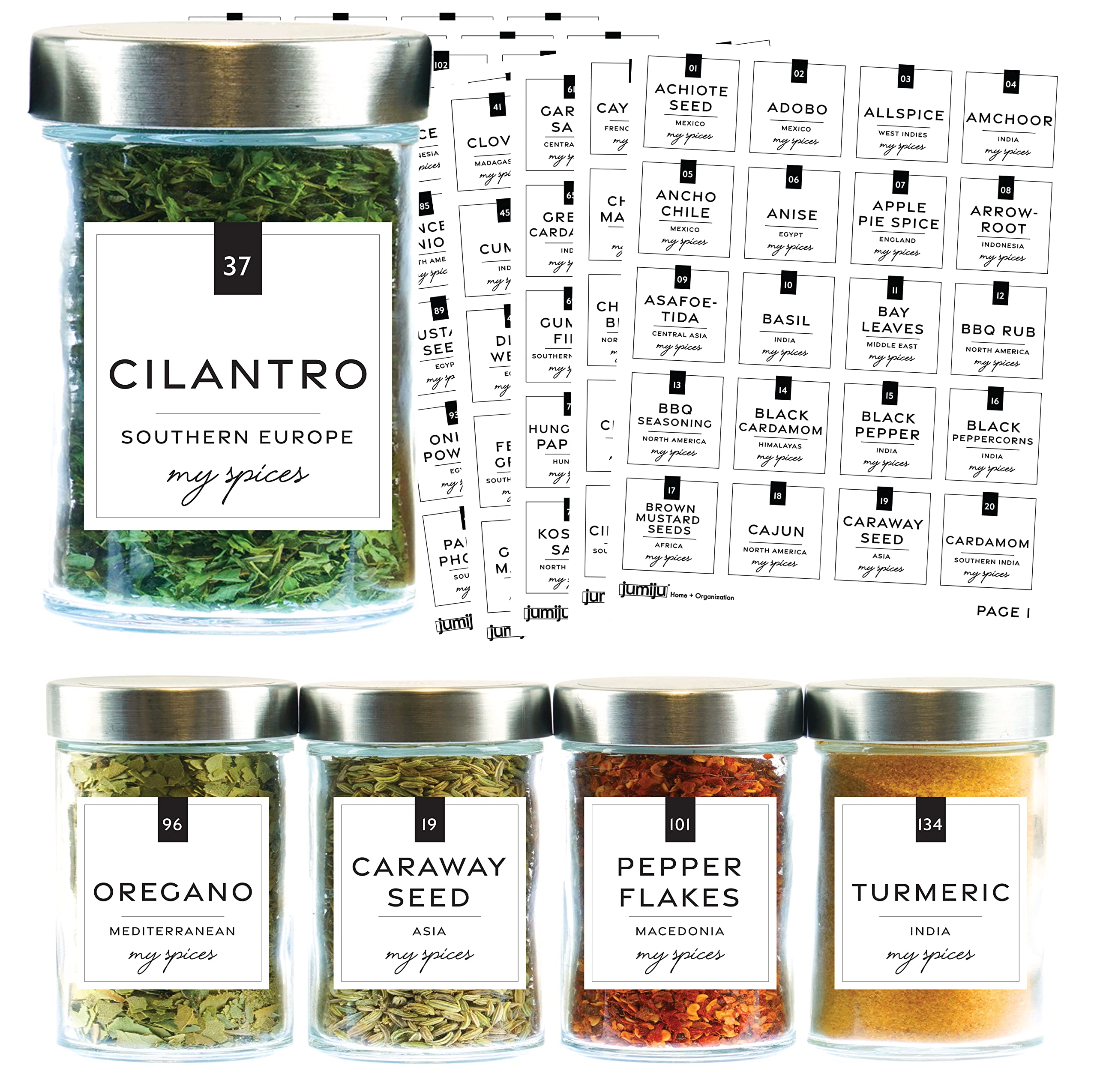 Jumiju Minimal Collection 160 Spice Labels Spice Jars Labels Spice ...
