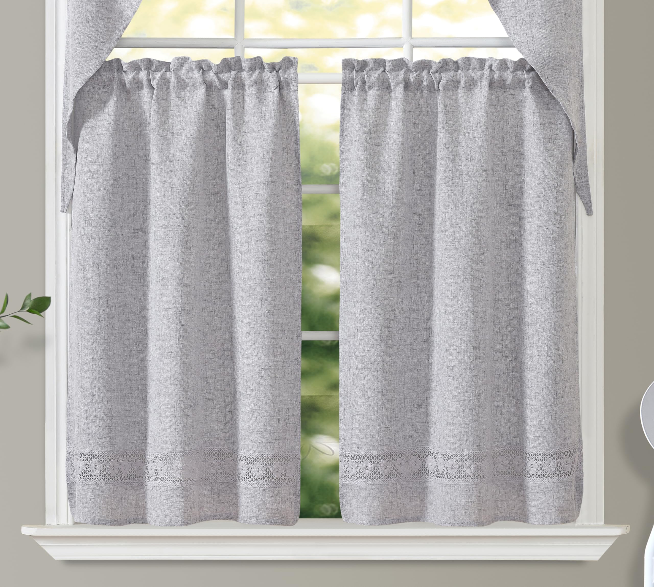 Amazon.com: GOHD Yesterday Again Small Curtain Tiers with Hollow ...