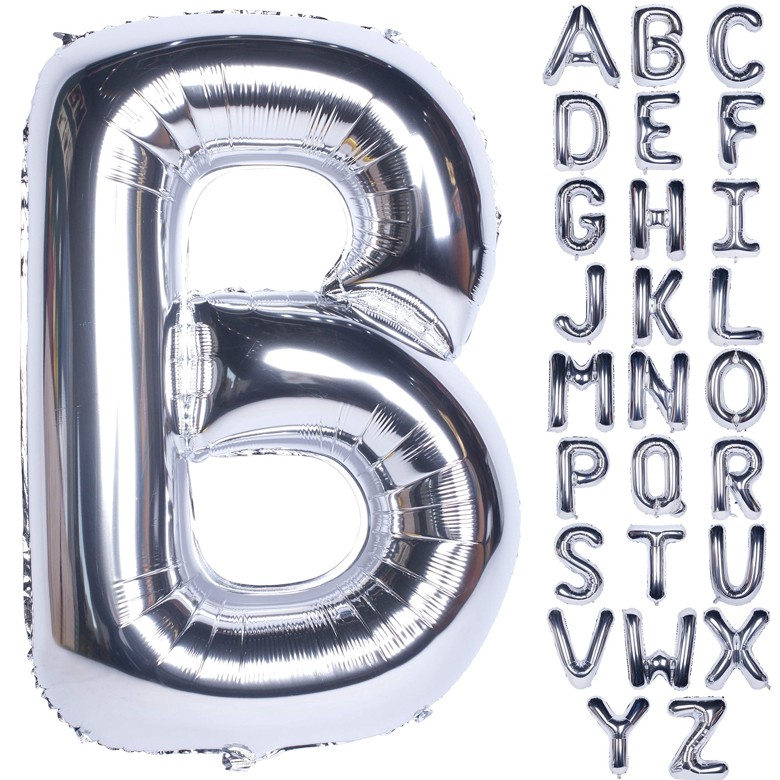 Letter Balloons Silver Large Letter B Balloon 40 Inch Foil Helium ...