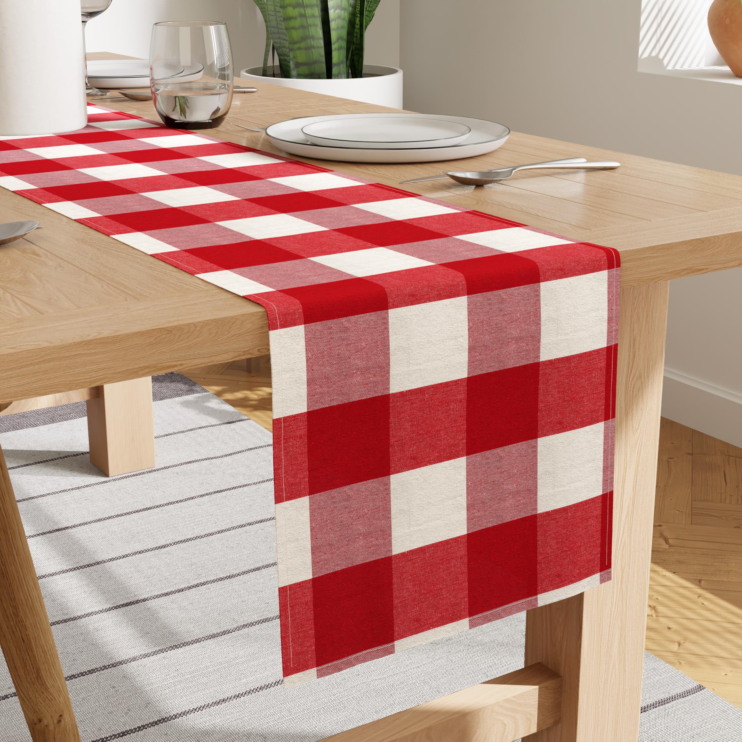 Amazon.com: Encasa XO Cotton Table Runner 4 Seater | Size 13x59 in ...