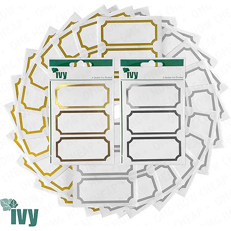 Ashton and Wright - Gold Border Stickers - 60 Easy Peel Jam Jar Labels ...