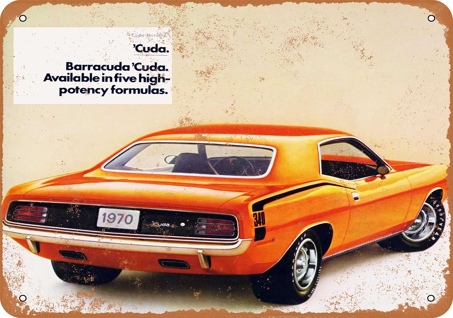 Amazon.com: 7 x 10 METAL SIGN - 1970 Plymouth 'Cuda - Vintage Look 2 ...