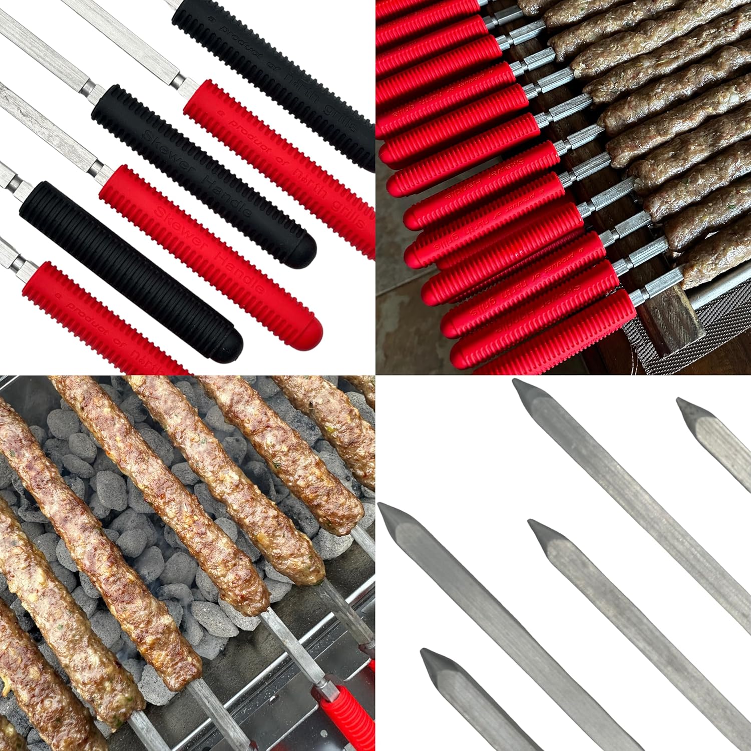 Amazon.com: 18-Inch Aluminum Seekh Kebab Skewers (𝟭𝟮 𝗣𝗶𝗲𝗰𝗲𝘀), Square ...