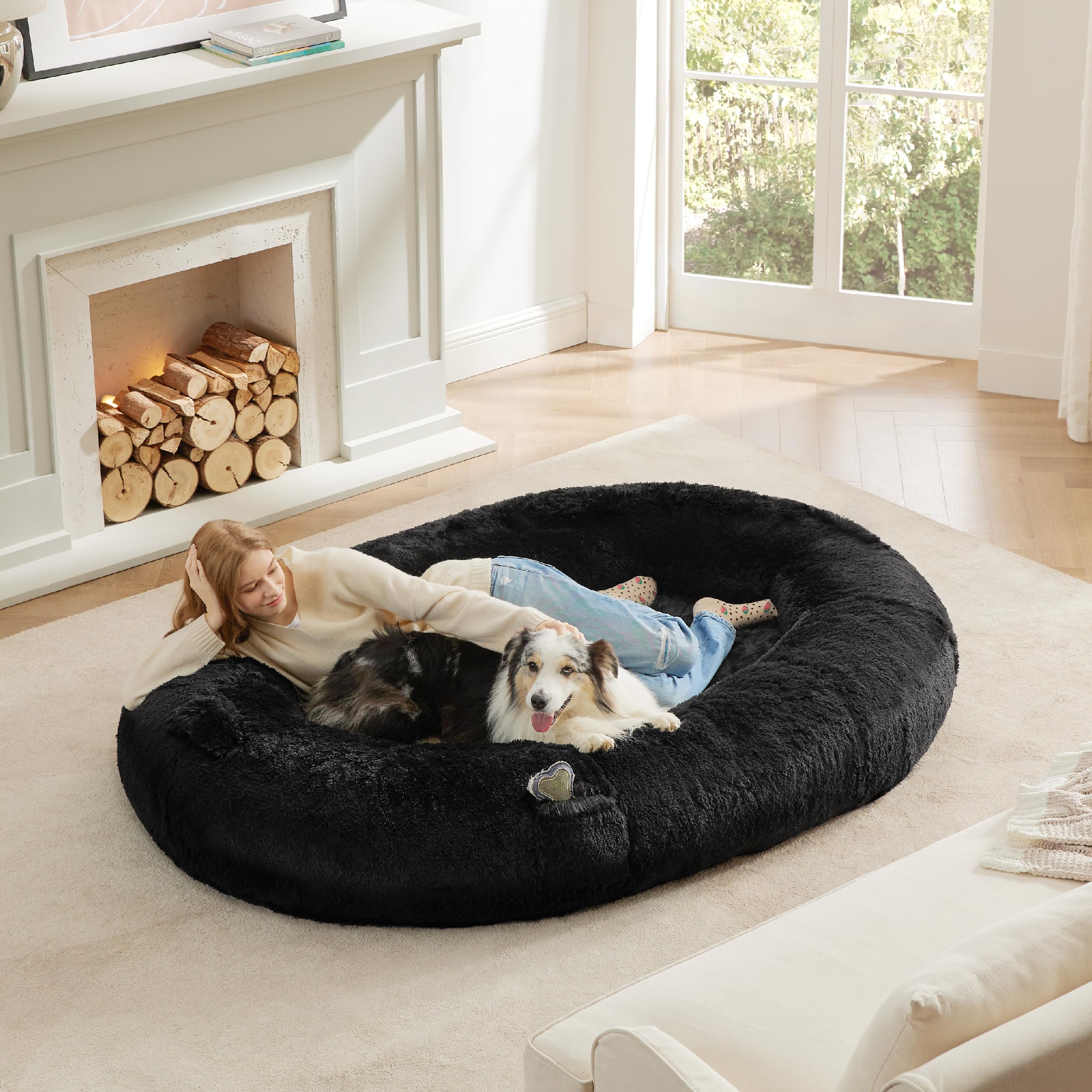 Bedsure Human Dog Bed for People Adults, Calming Human Size Giant Dog ...
