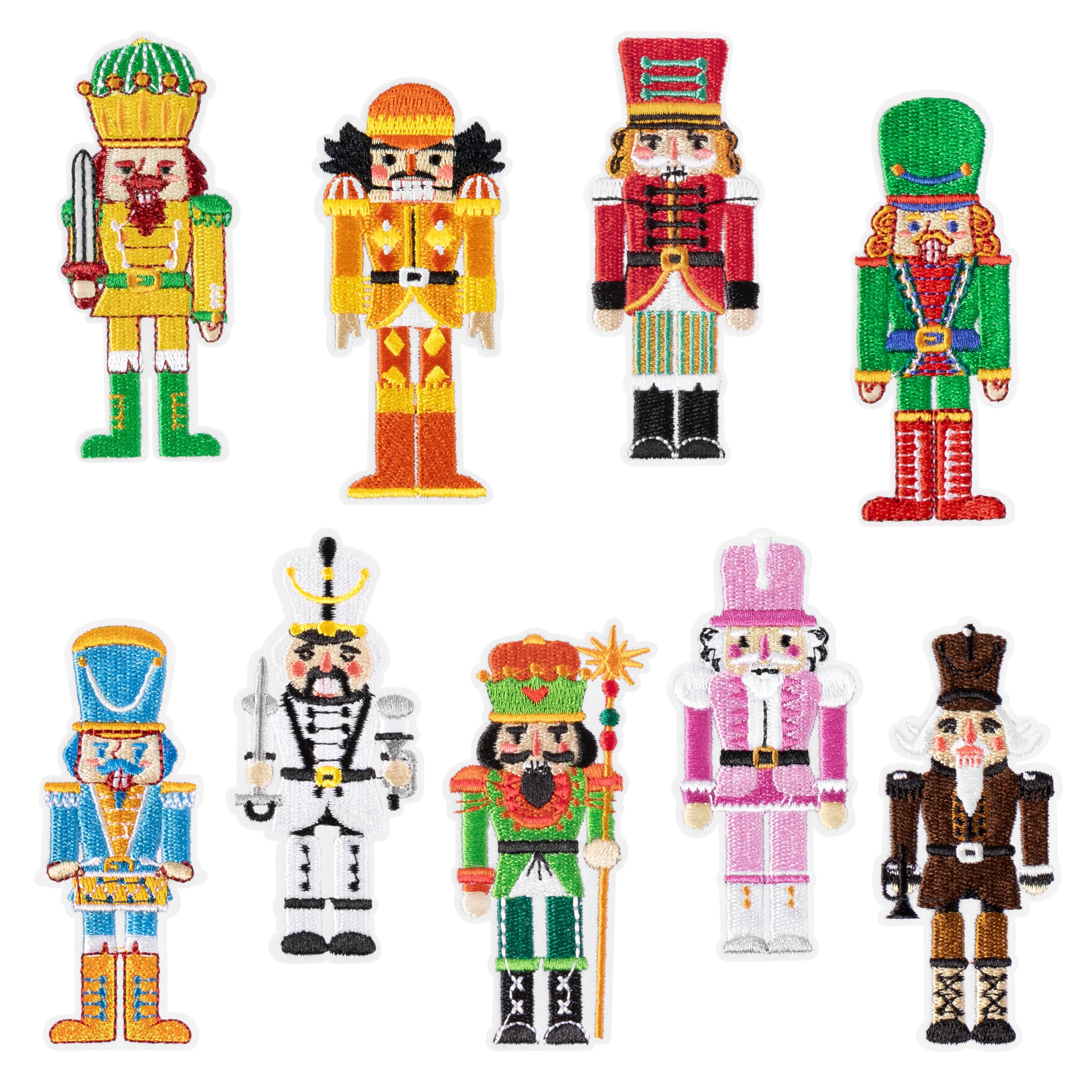 Amazon.com: 9 Pcs Christmas Nutcracker Iron on Patches Colorful King Soldier Figures Sew on ...