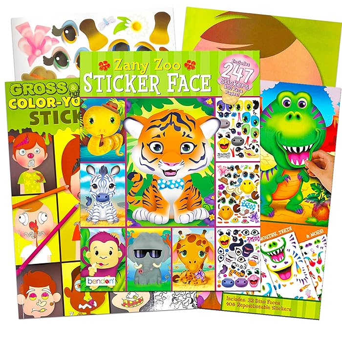 Buy Make a Face Sticker Books Set for Kids Toddlers - 3 Deluxe Face ...