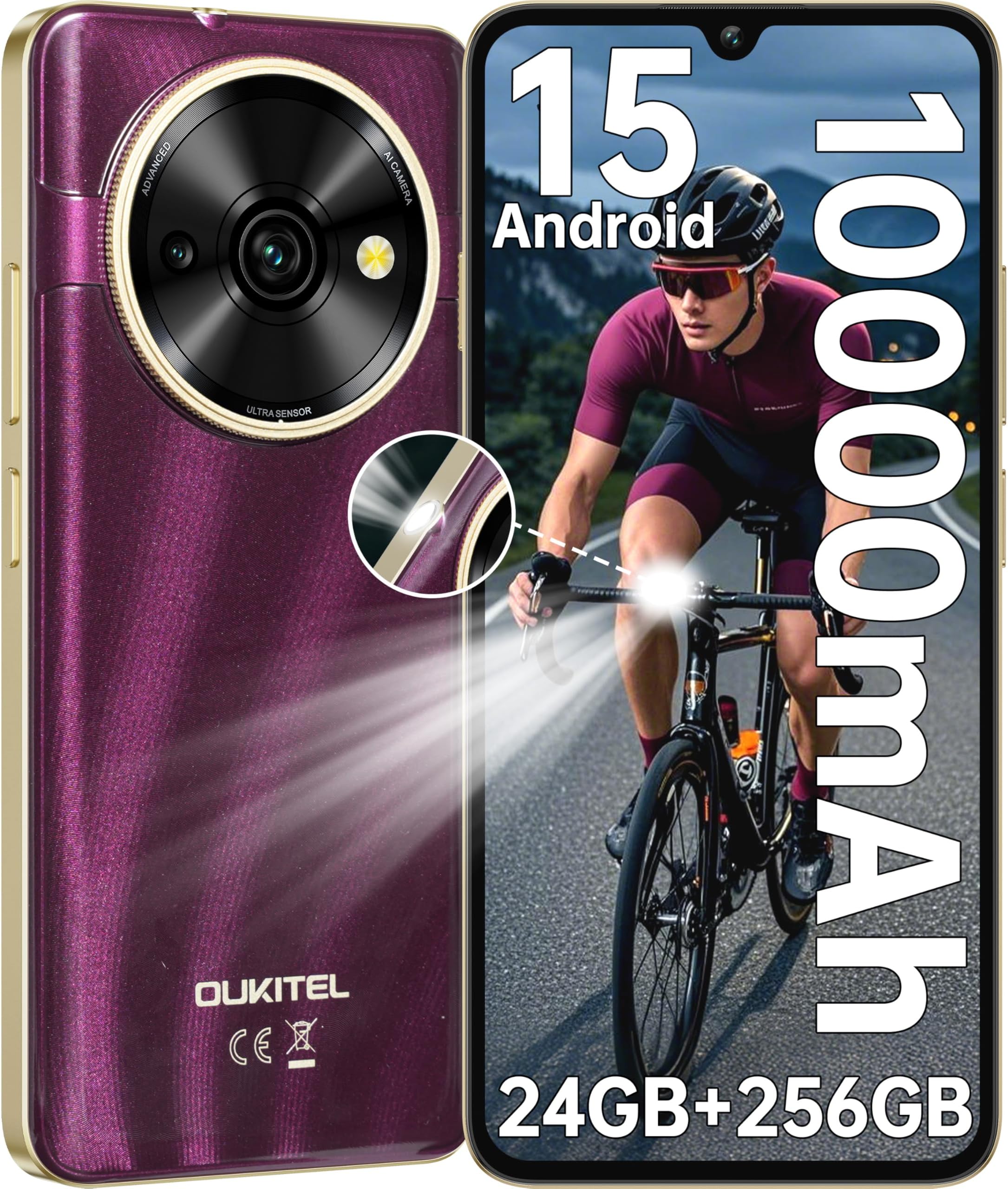 Amazon | OUKITEL C51 SIMフリー スマホ 本体 18GB RAM+128GB ROM 1TB拡張可能 Android 14 スマホ 本体 6.8インチ 大画面 90Hzの ...