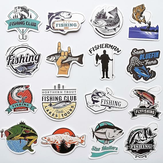 Amazon.com: Fly Fishing Stickers Fish Decals for Boats Jumping Trout ...