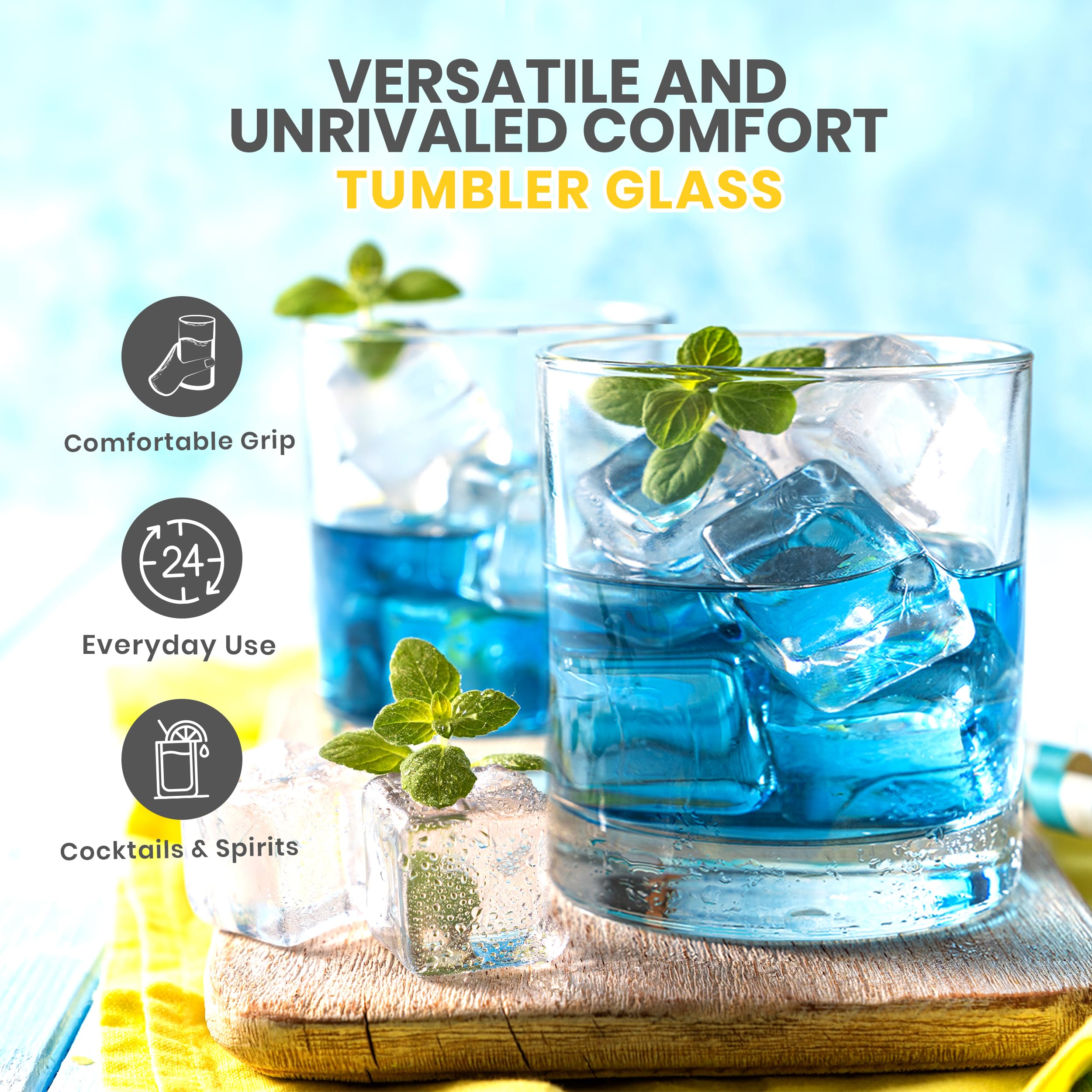 Snapklik.com : KICHLY Clear Plastic Drinking Glasses - Pack Of 8