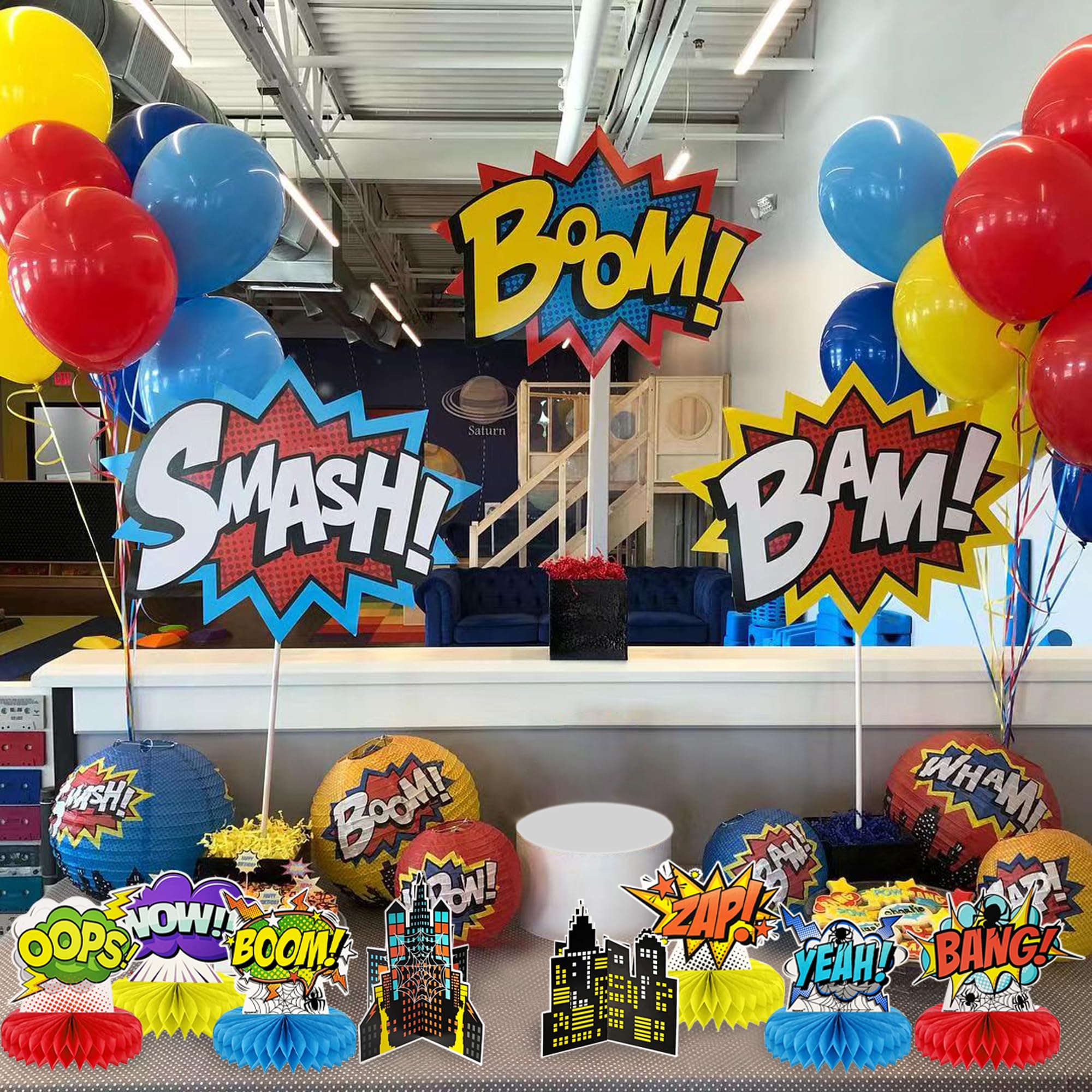 Superhero Birthday Centerpieces