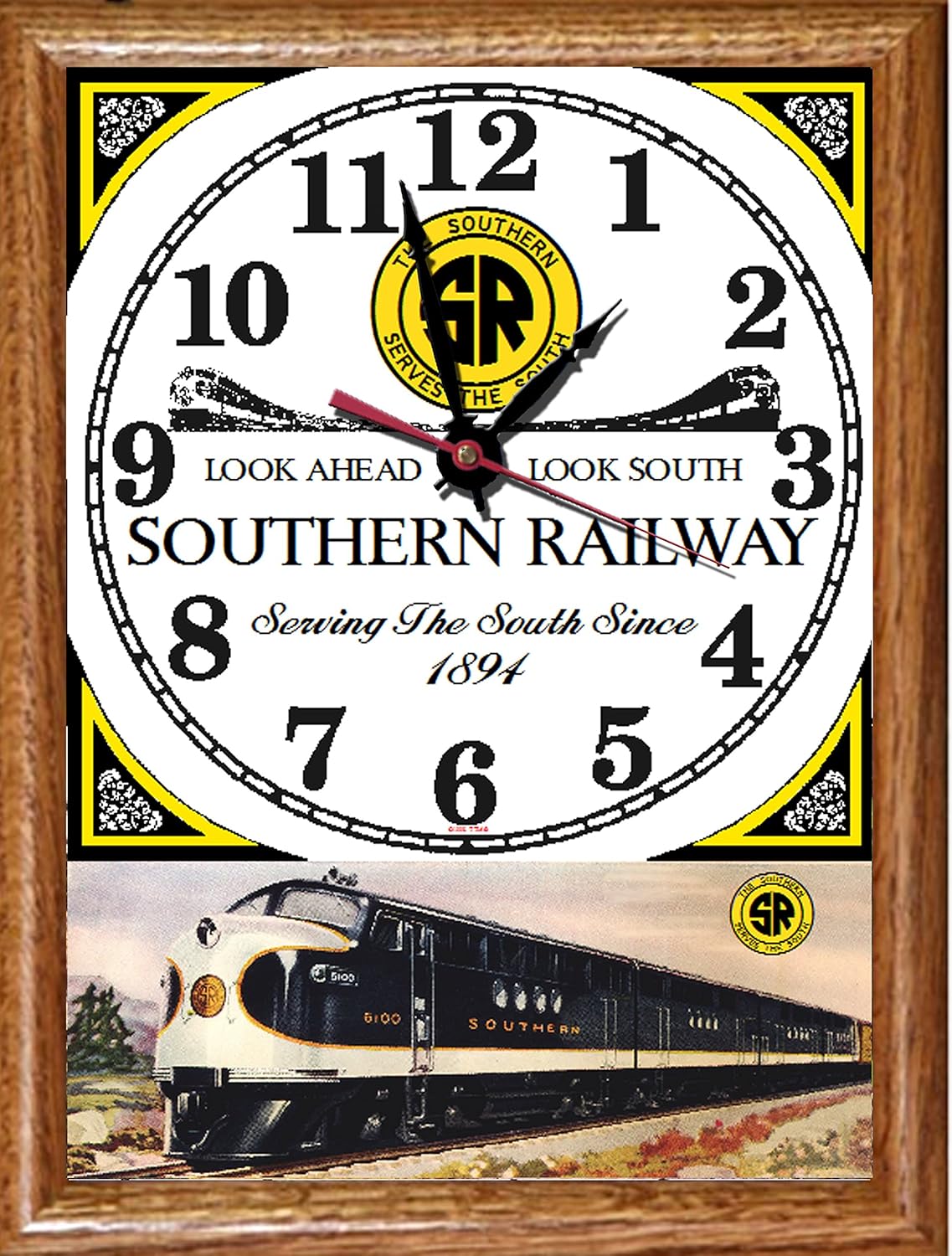 Amazon.com: Southern Railway FT Diesel Wood Framed Clock : Home & Kitchen