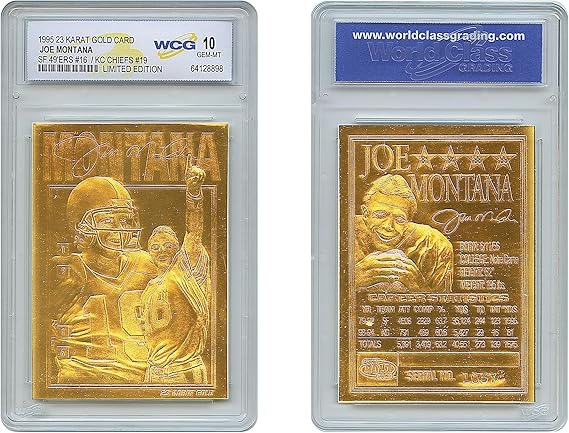Amazon.com: 1995 Joe Montana SF 49ers / KC Chiefs 23K Gold Sculptured ...