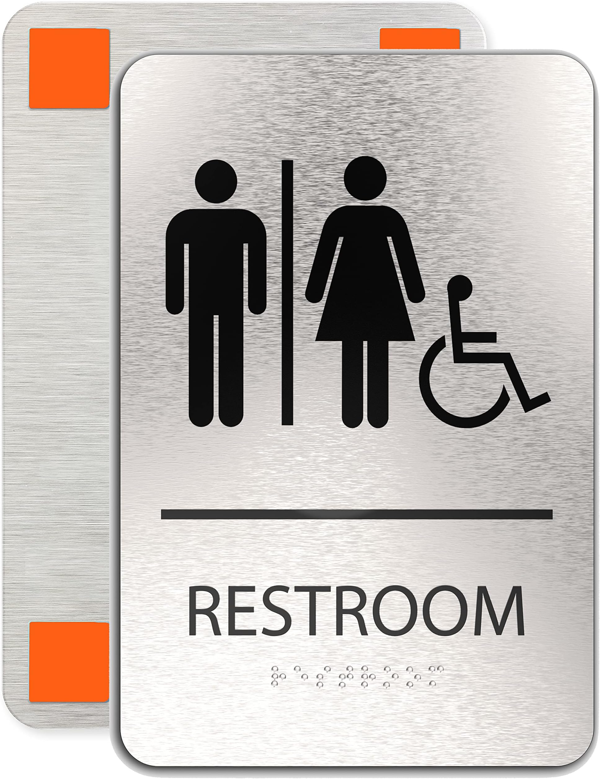 Amazon.com : ADA-Mark Modern Restroom Sign for Business - ADA Compliant ...