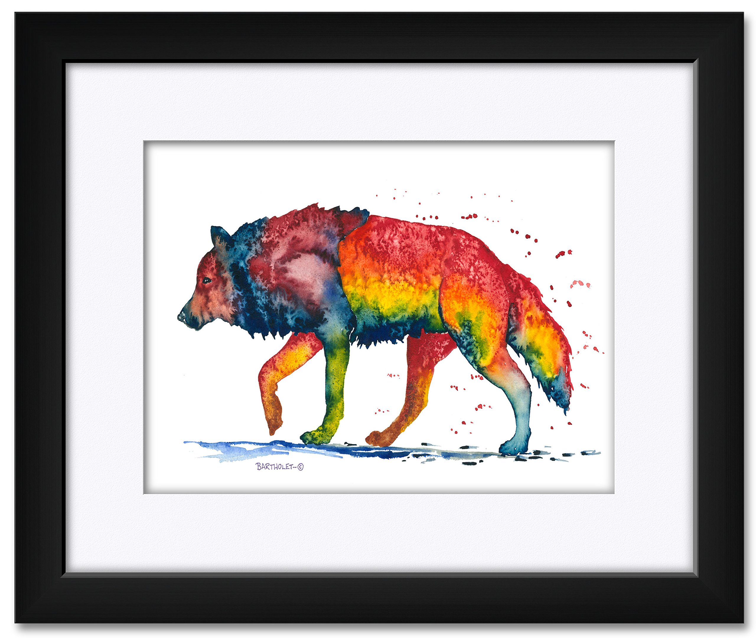 Watercolor Wolf Rainbow