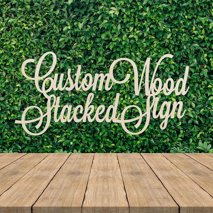 Amazon.com: Stacked Personalized Wood Sign, Laser Cut. Select Favorite ...