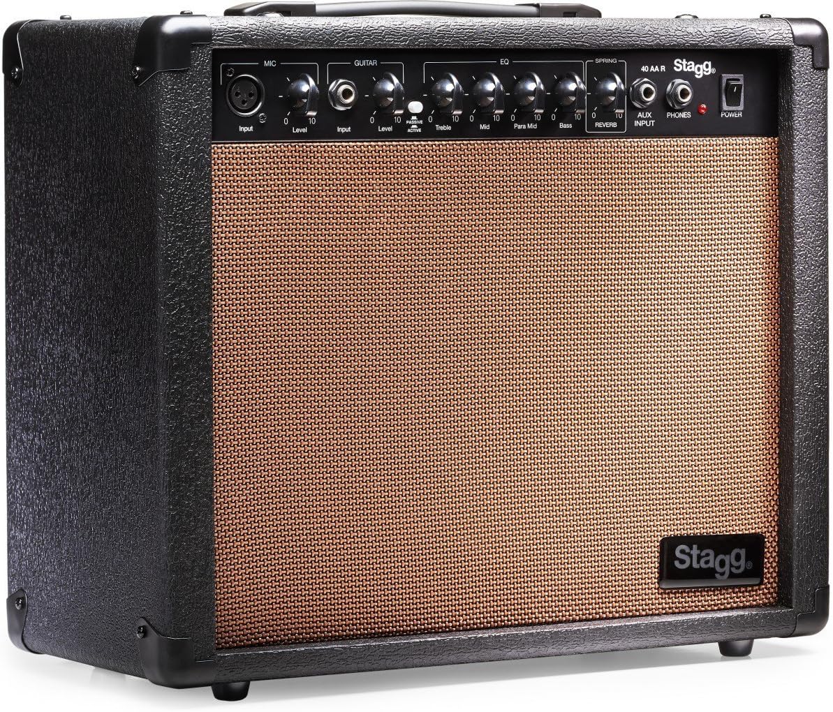 Amazon.com: Stagg 40 AA R UK 40W Acoustic Guitar Amplifier with Spring ...