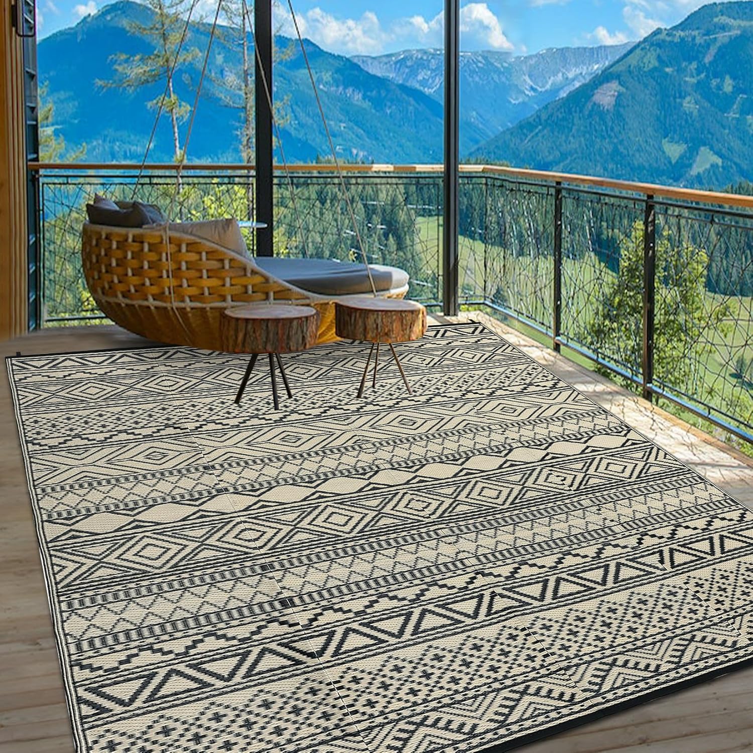 Amazon.com: HarmonyHealth Outdoor Rugs 8x10 Reversible Mats Outdoor ...