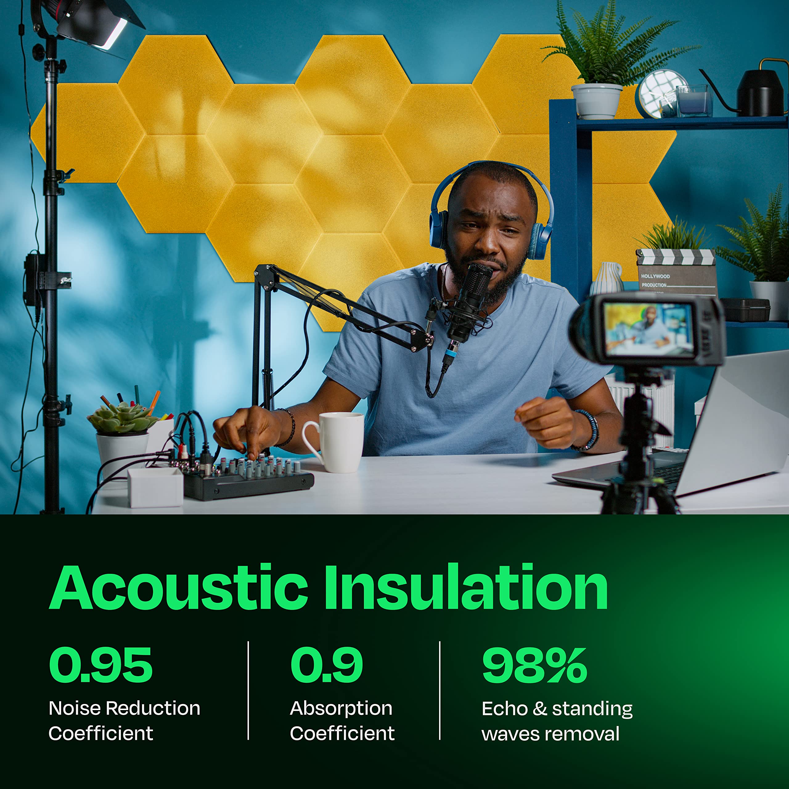 Snapklik.com : Ekkogo Acoustic Panels 12-Pack Soundproof Wall Panels ...