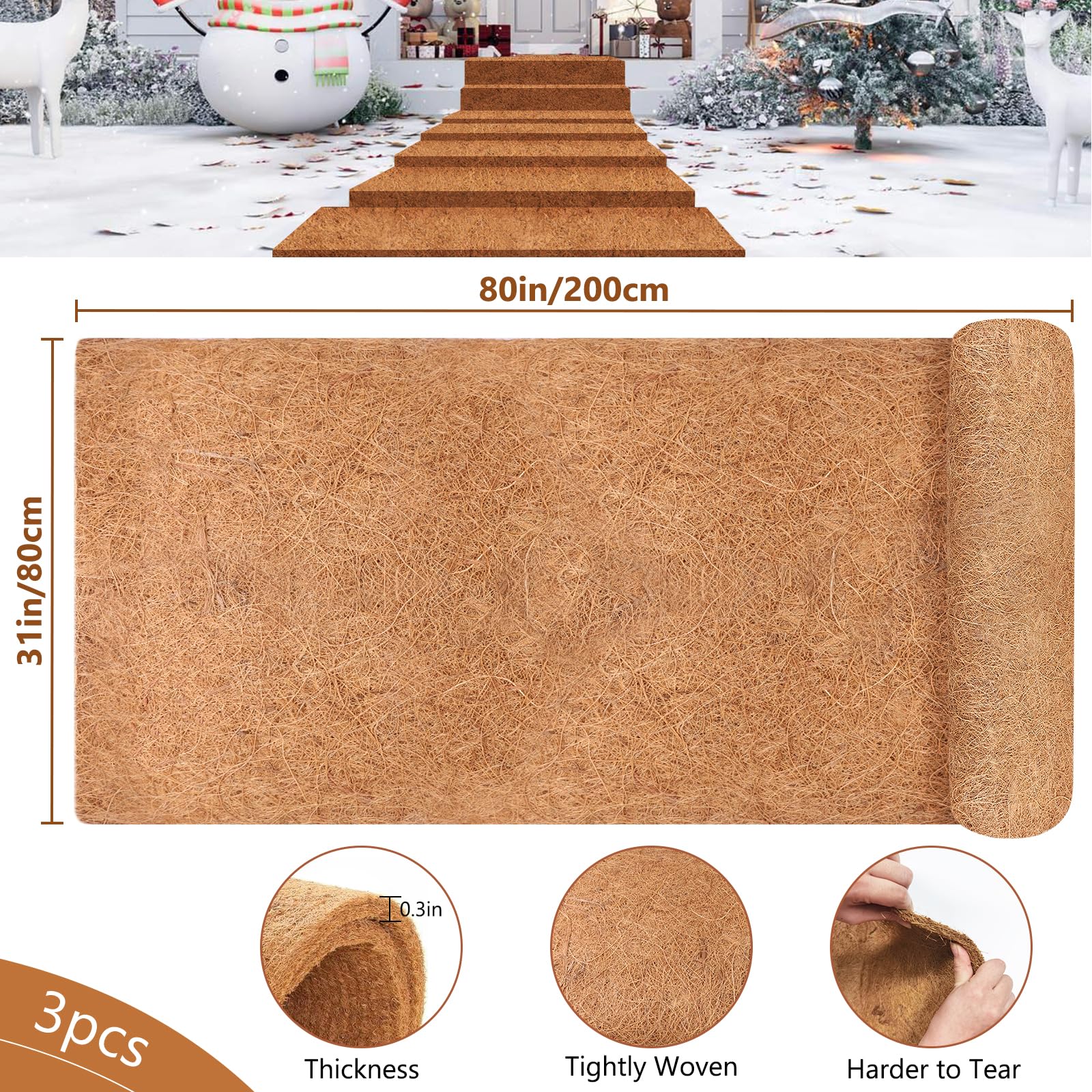 Snapklik.com : 3 Pack No Slip Ice And Snow Carpet Mats- 31 X 80 Inch ...