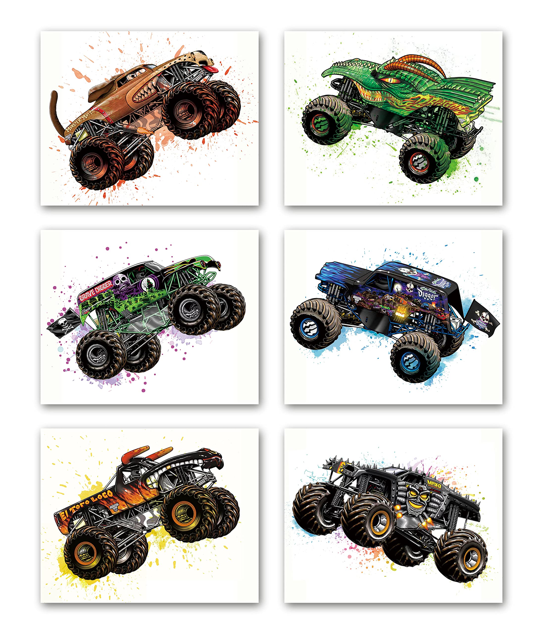 Dibujos Animados De Camiones Monstruo Una Pegatina Animada De Camión