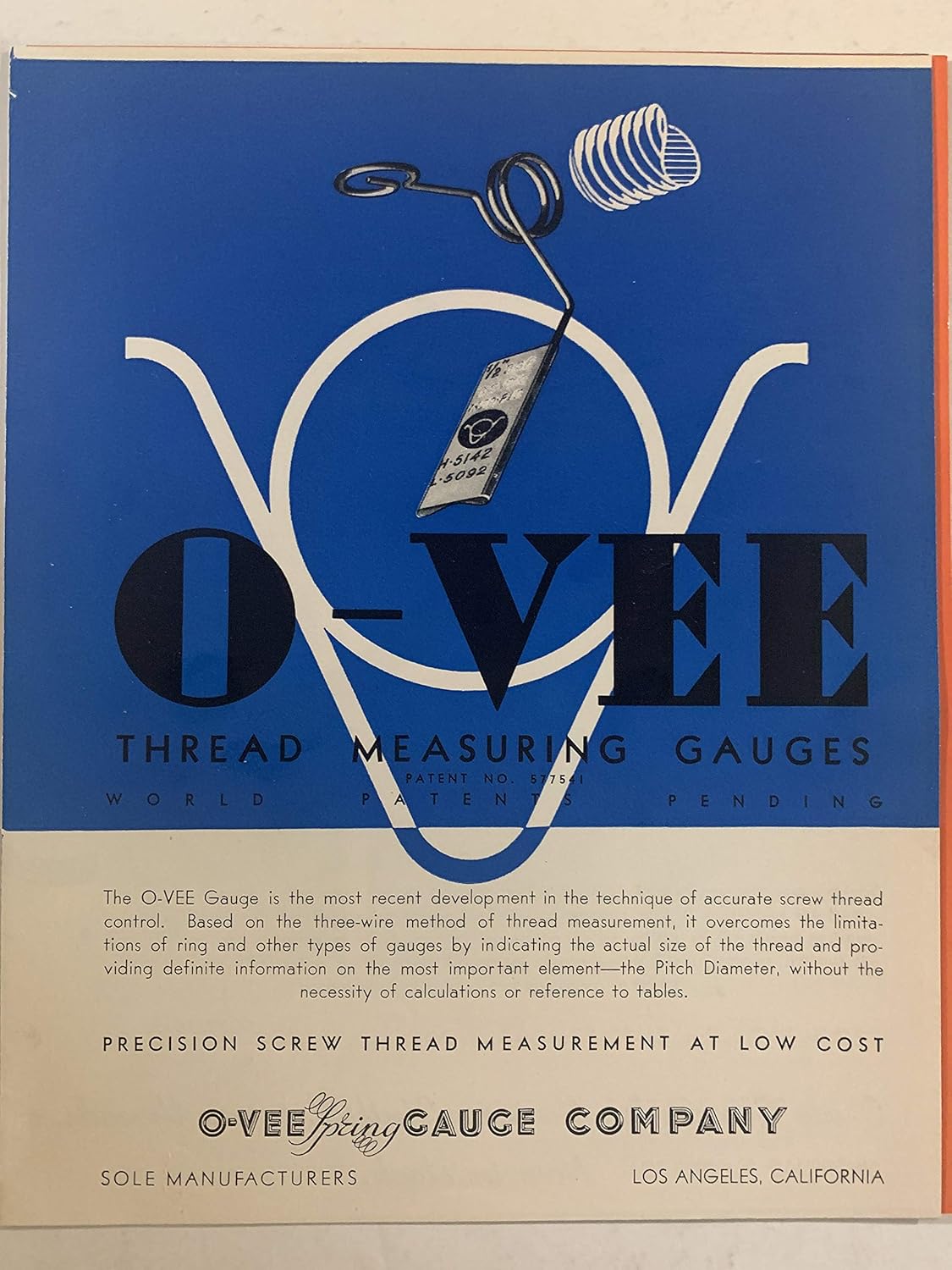 O-Vee Thread Measuring Gauges: O-Vee Spring Gauge Company: Amazon.com ...