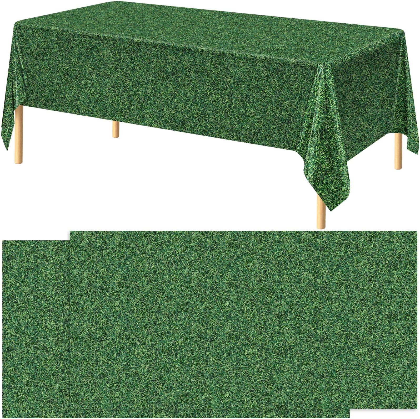 Amazon.com: Preboun 90 x 132 Inch Green Taffeta Tablecloth Leaf Petal ...