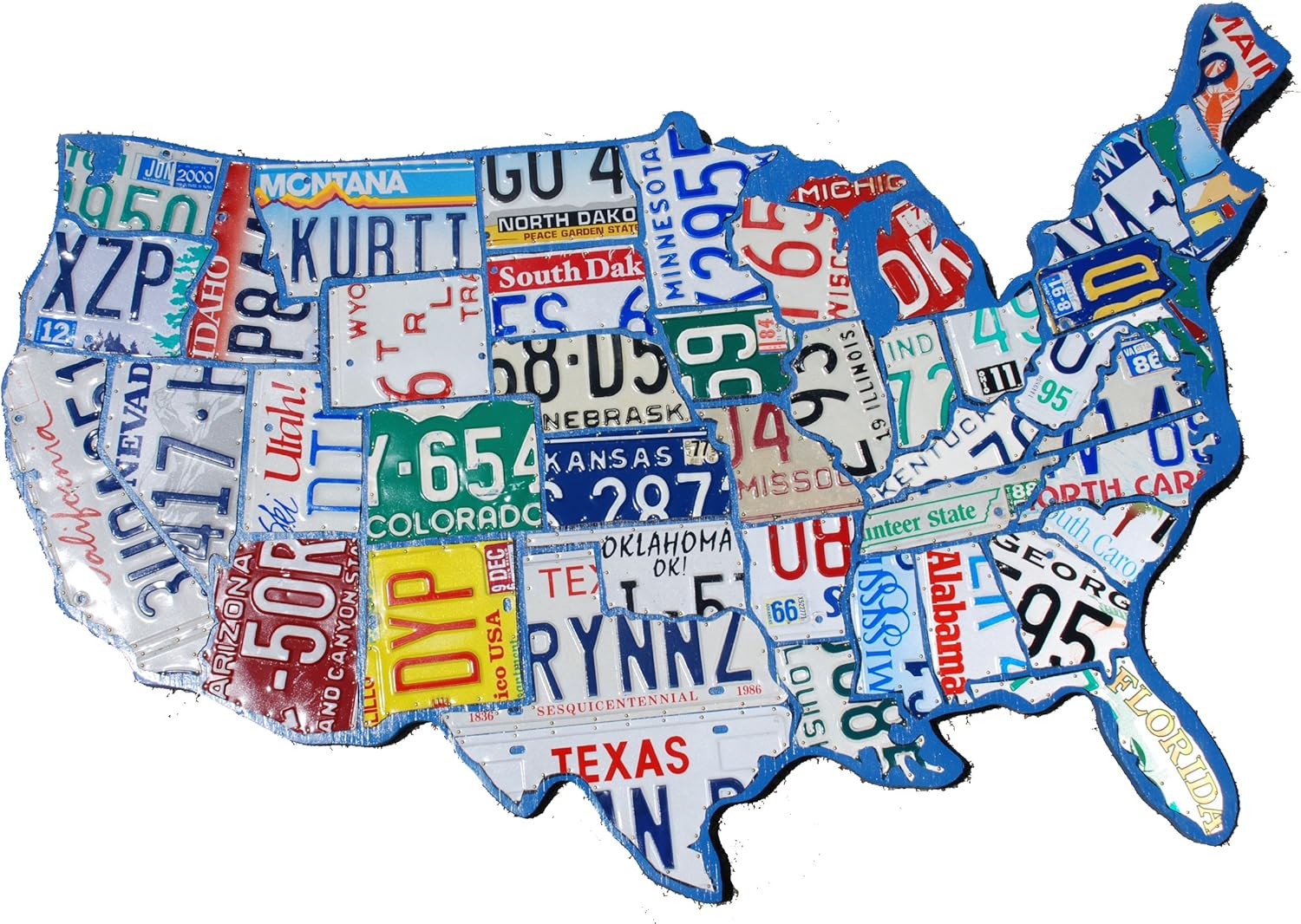 Amazon.com: USA Map Constructed of License Plates : Automotive