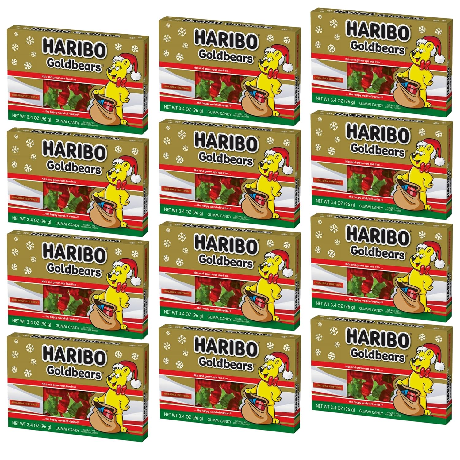Amazon.com: Haribo Bulk Goldbears Holiday Edition Theater Boxes, Fruit ...