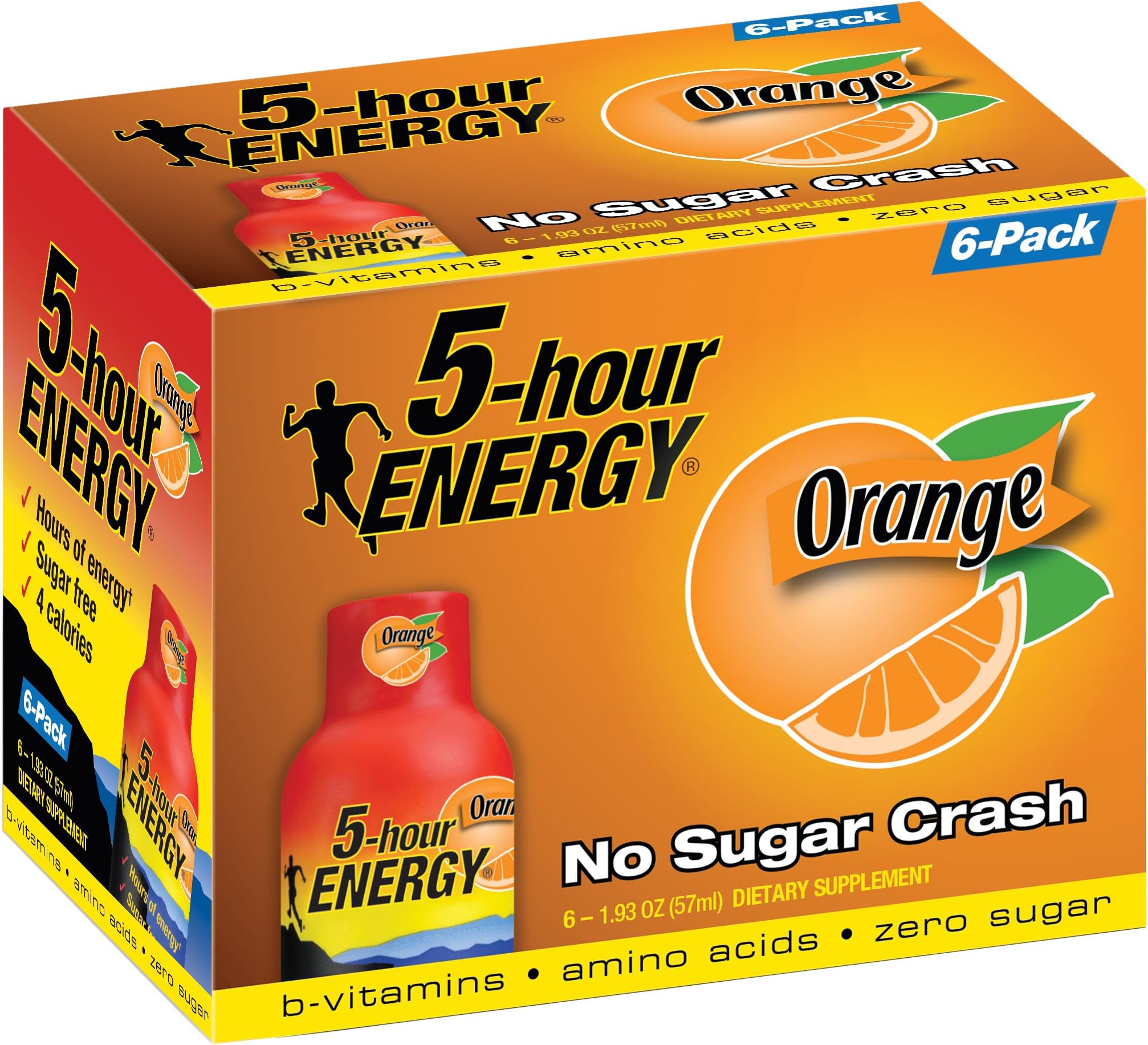 Amazon.com: 5 Hour Energy Drink Shot, Orange, 6 Count(Pack of 1 ...