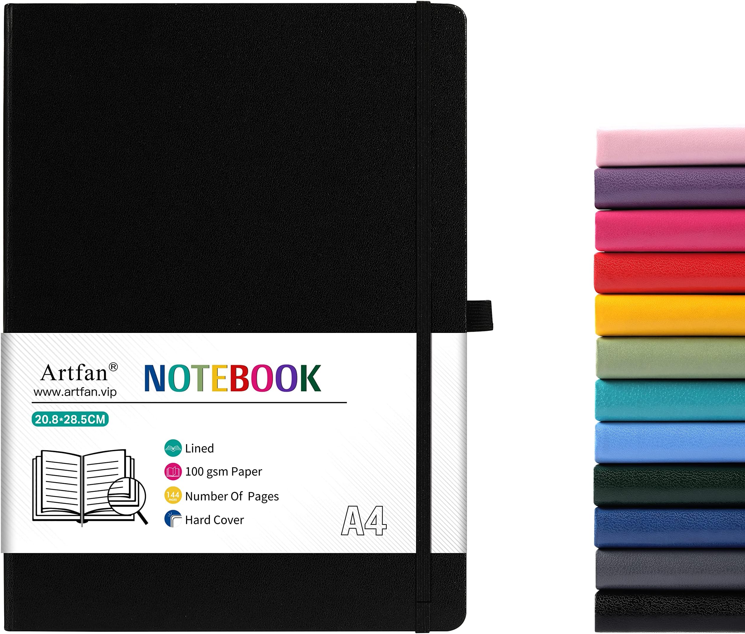 A4 Notebook - Notebook A4 with 144 Pages Premium Paper, Faux Leather ...