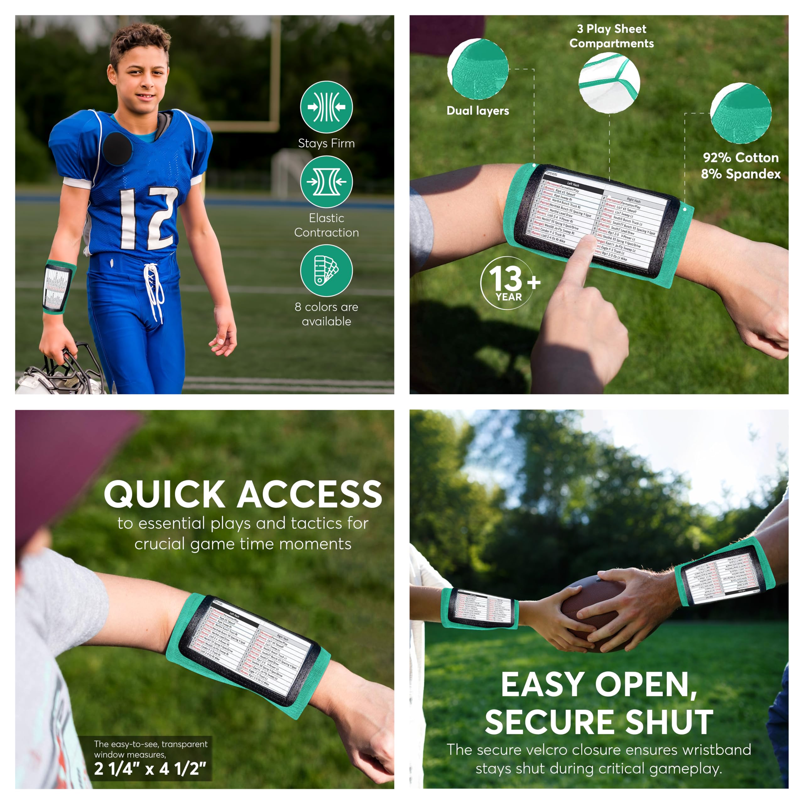 Snapklik.com : Pro Athletics QB Playbook Wristband - Football ...