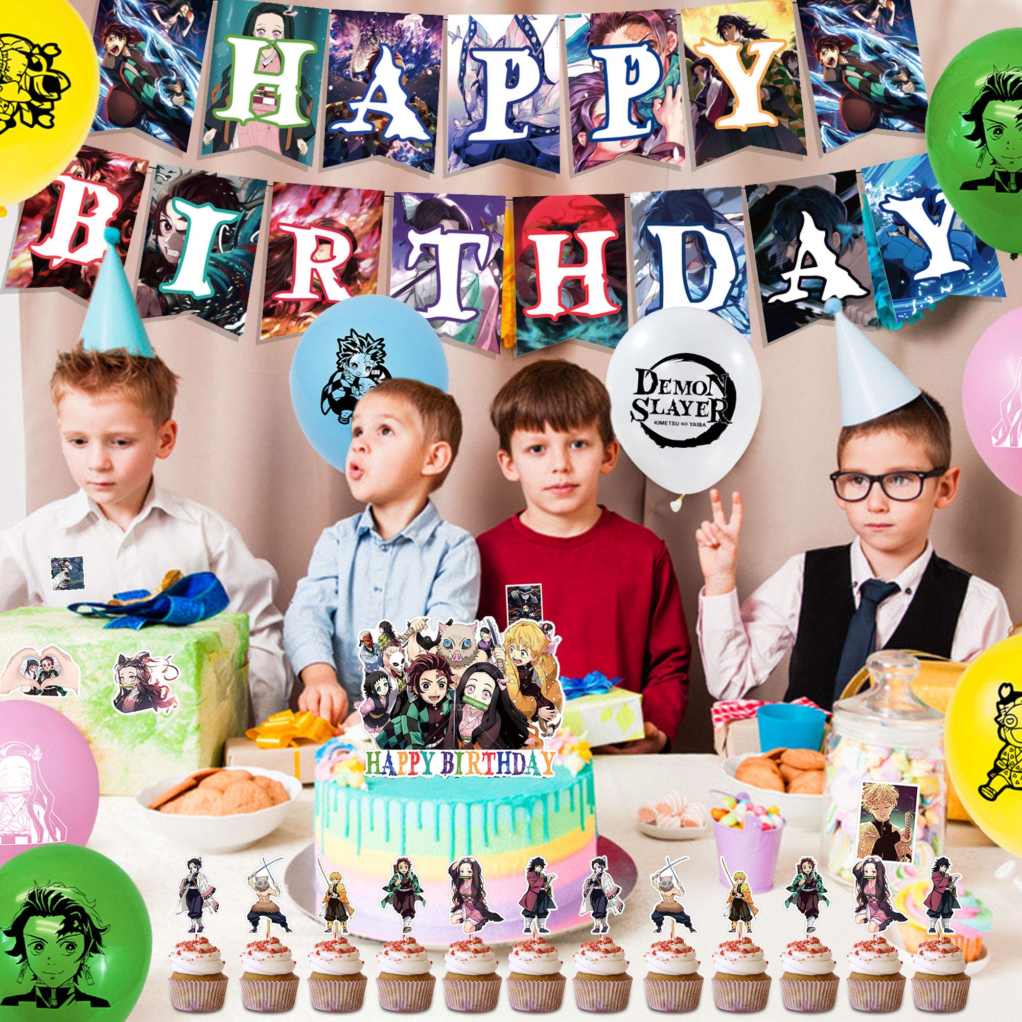 Demon Slayer Party Supplies Demon Slayer Birthday Party Theme Demon ...