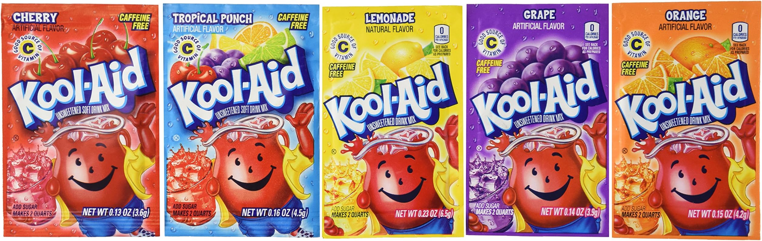 Amazon.com : Kool-Aid Drink Mix, 8 Flavors Variety Pack, 48 Packets ...