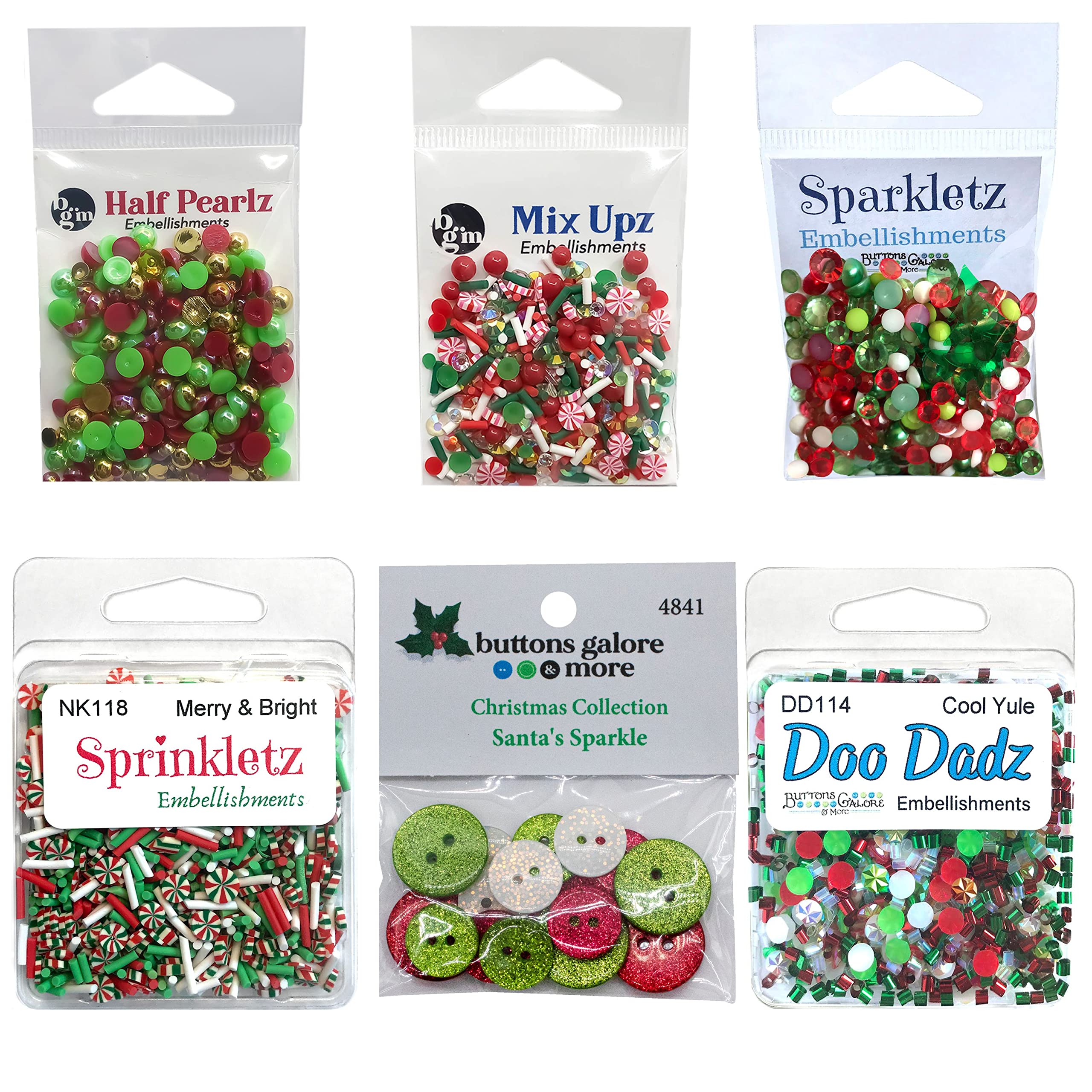 Amazon.com: Buttons Galore Christmas Embellishments Varitey Bundle for ...