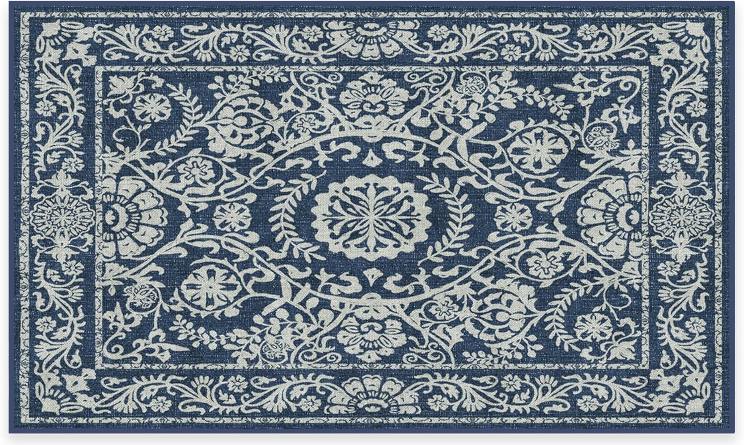 Amazon.com: Ruggable Washable 3x5 Area Rug, Delphina Navy Blue, Premium ...
