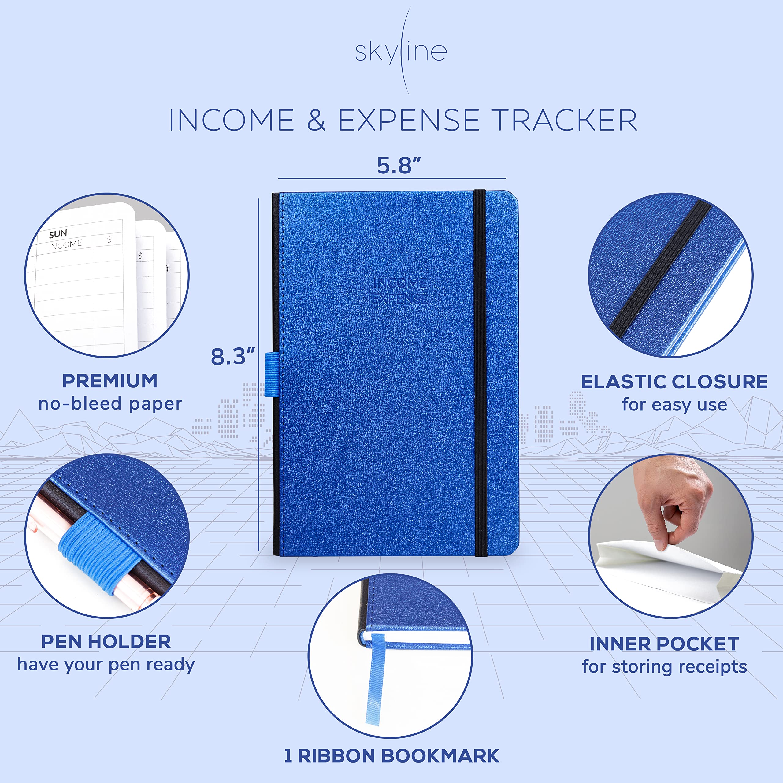 Snapklik.com : Skyline Income And Expense Tracker Notebook Accounting ...