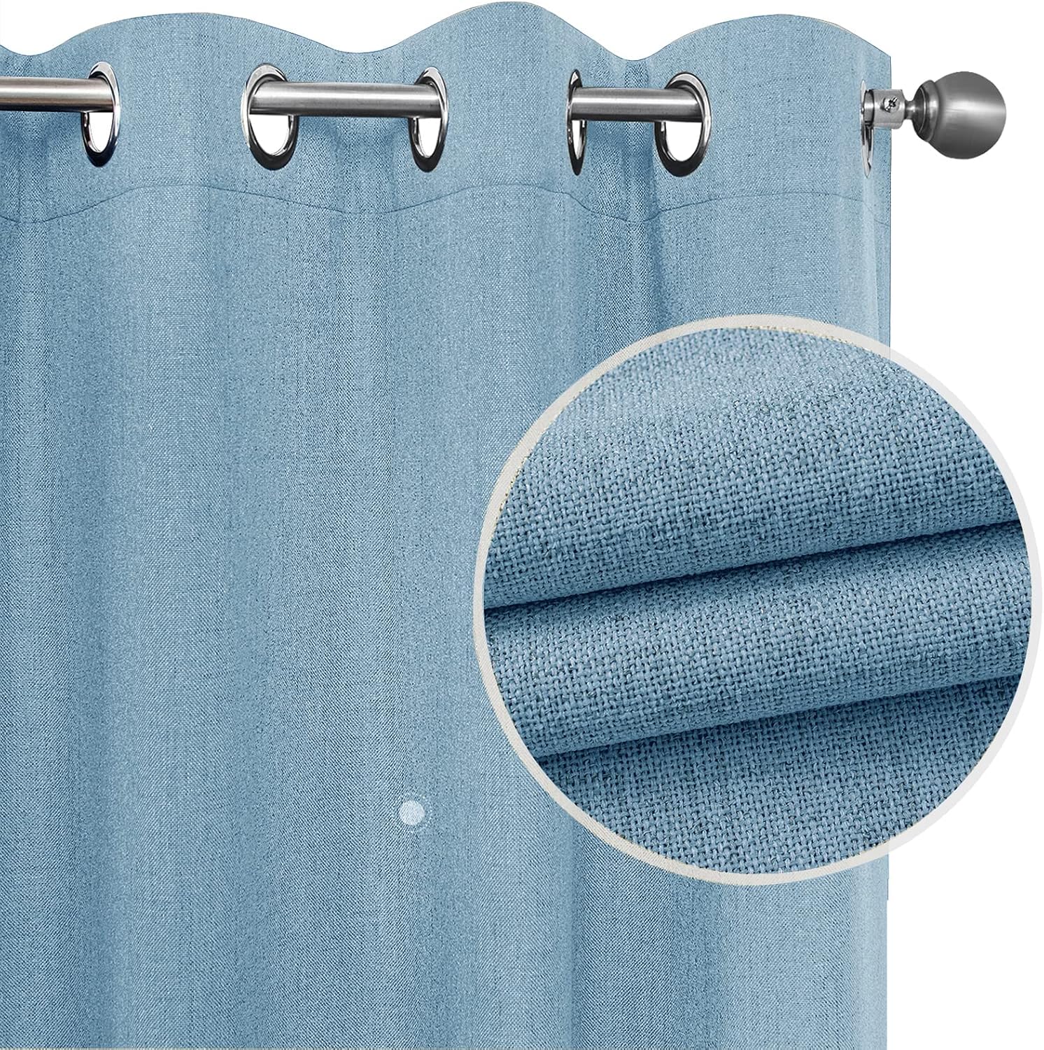 Amazon.com: Joydeco Light Blue Curtains Blackout 84 Inch Length for Boy ...