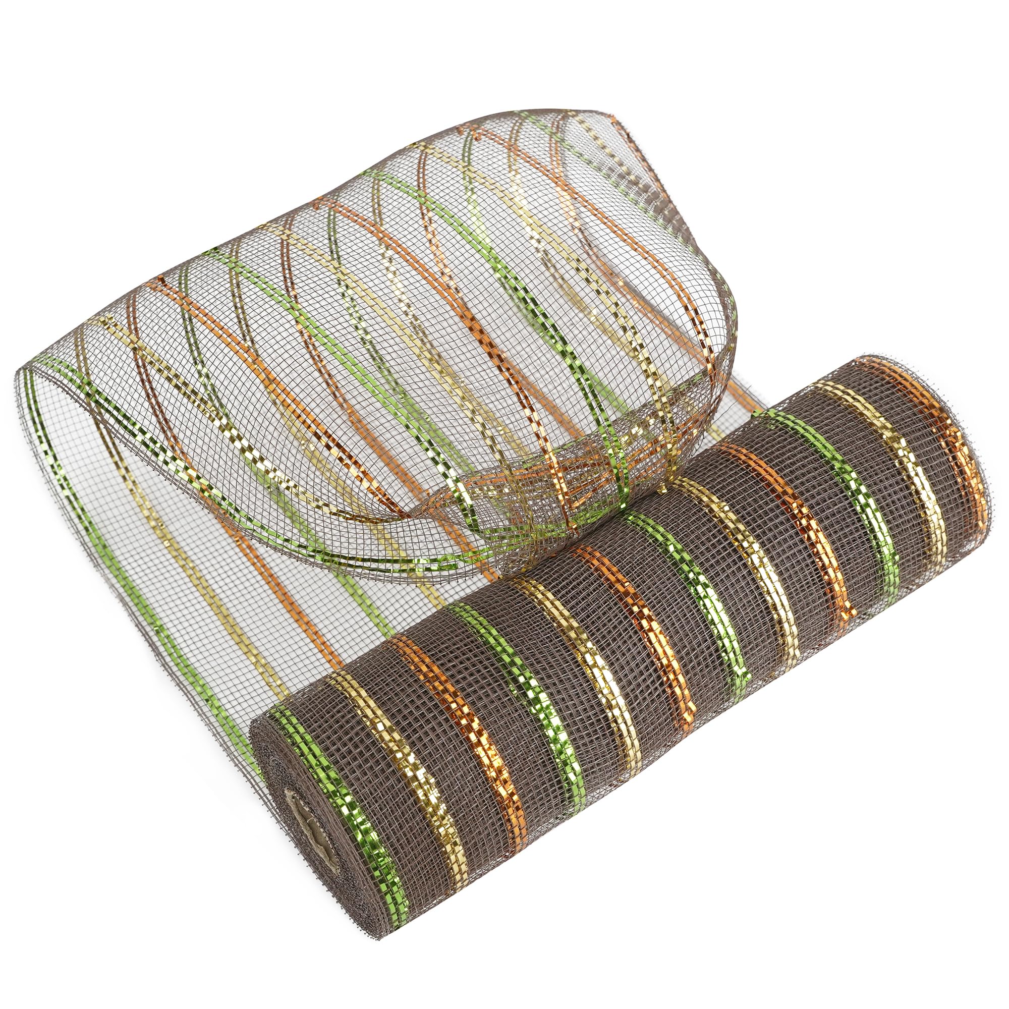 Amazon.com: MEEDEE Fall Deco Mesh 10 Inch Rolls Brown Basic Mesh with ...