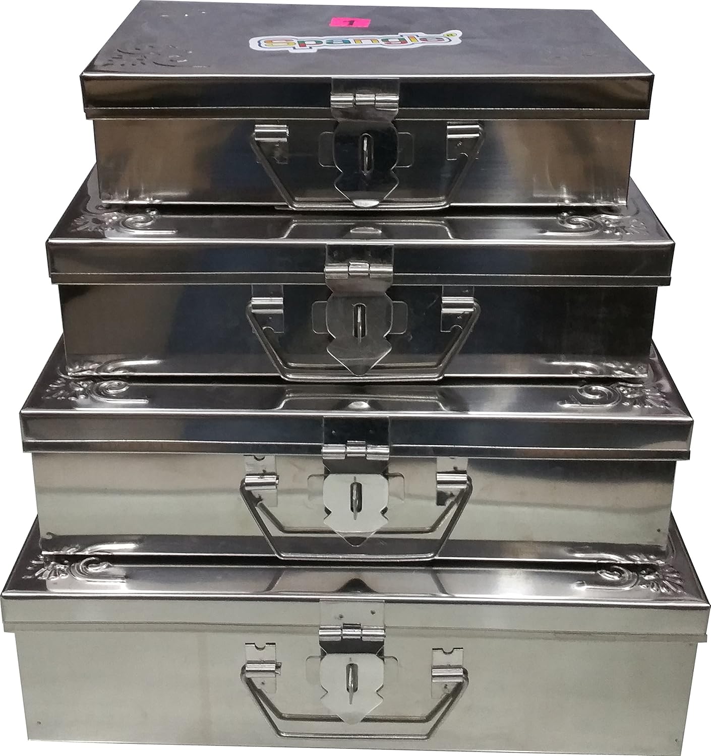 Spangle Stainless Steel Rectangular Storage Box Set 1No. to 4No. (10 In ...