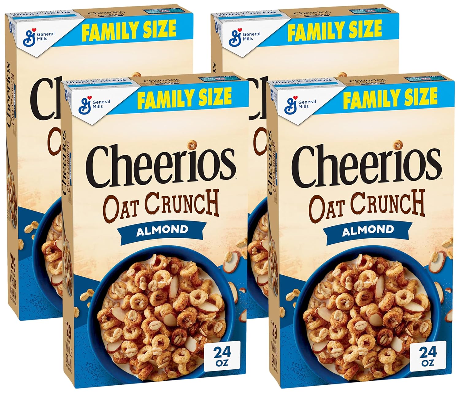 Amazon.com: Cheerios Oat Crunch Almond Oat Breakfast Cereal, Family ...
