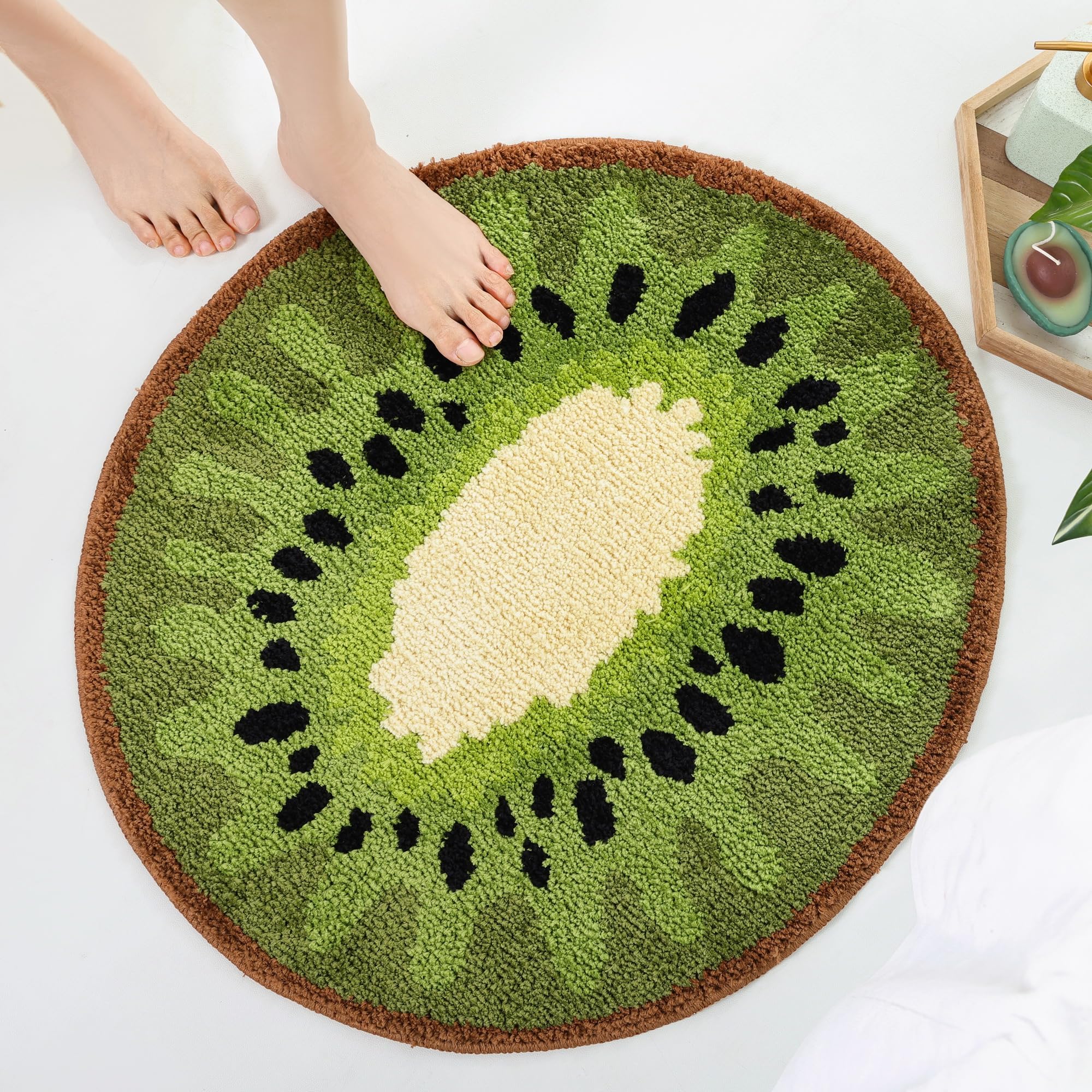 Amazon.com: FROZZUR Kiwi Cute Fruit Rug for Bathroom, Bathroom Mat Non ...
