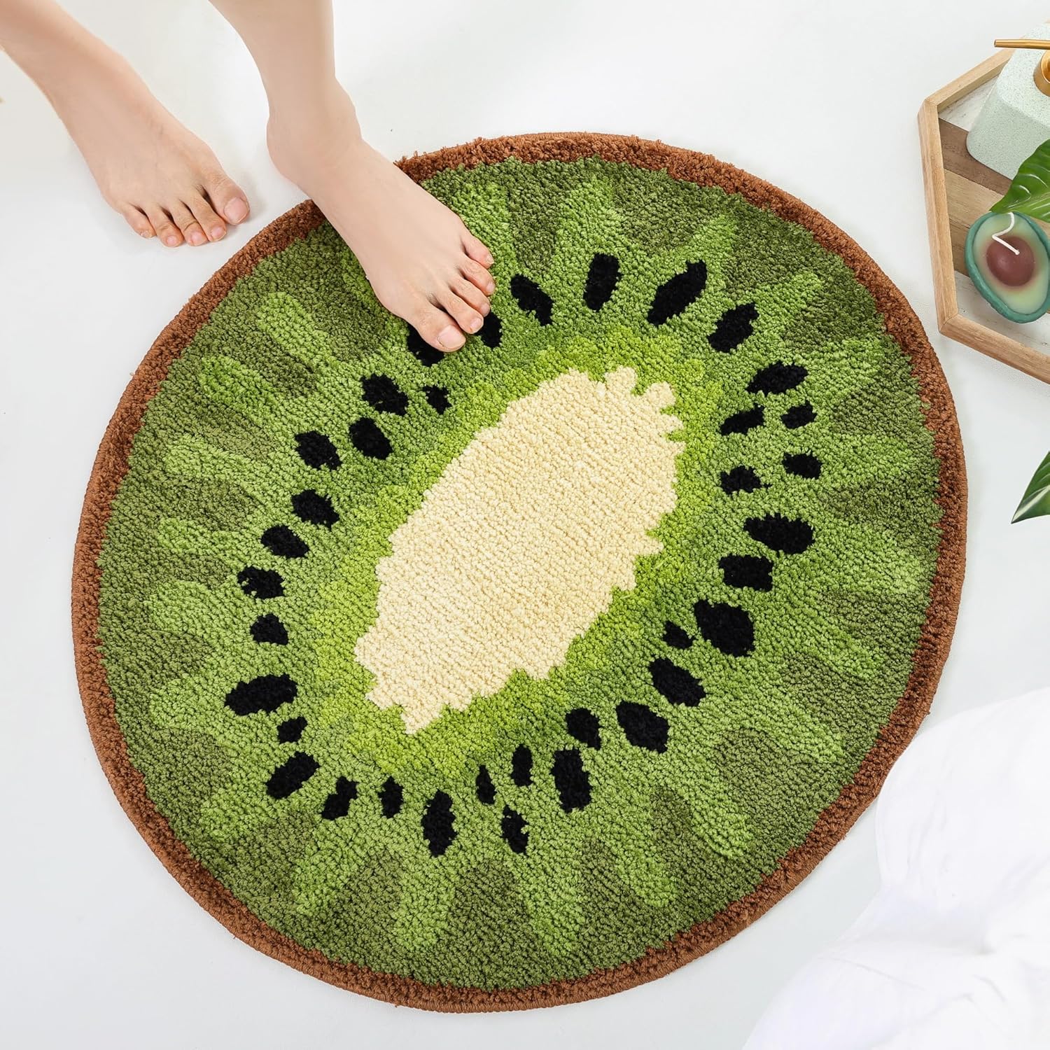 Amazon.com: FROZZUR Kiwi Cute Fruit Rug for Bathroom, Bathroom Mat Non ...